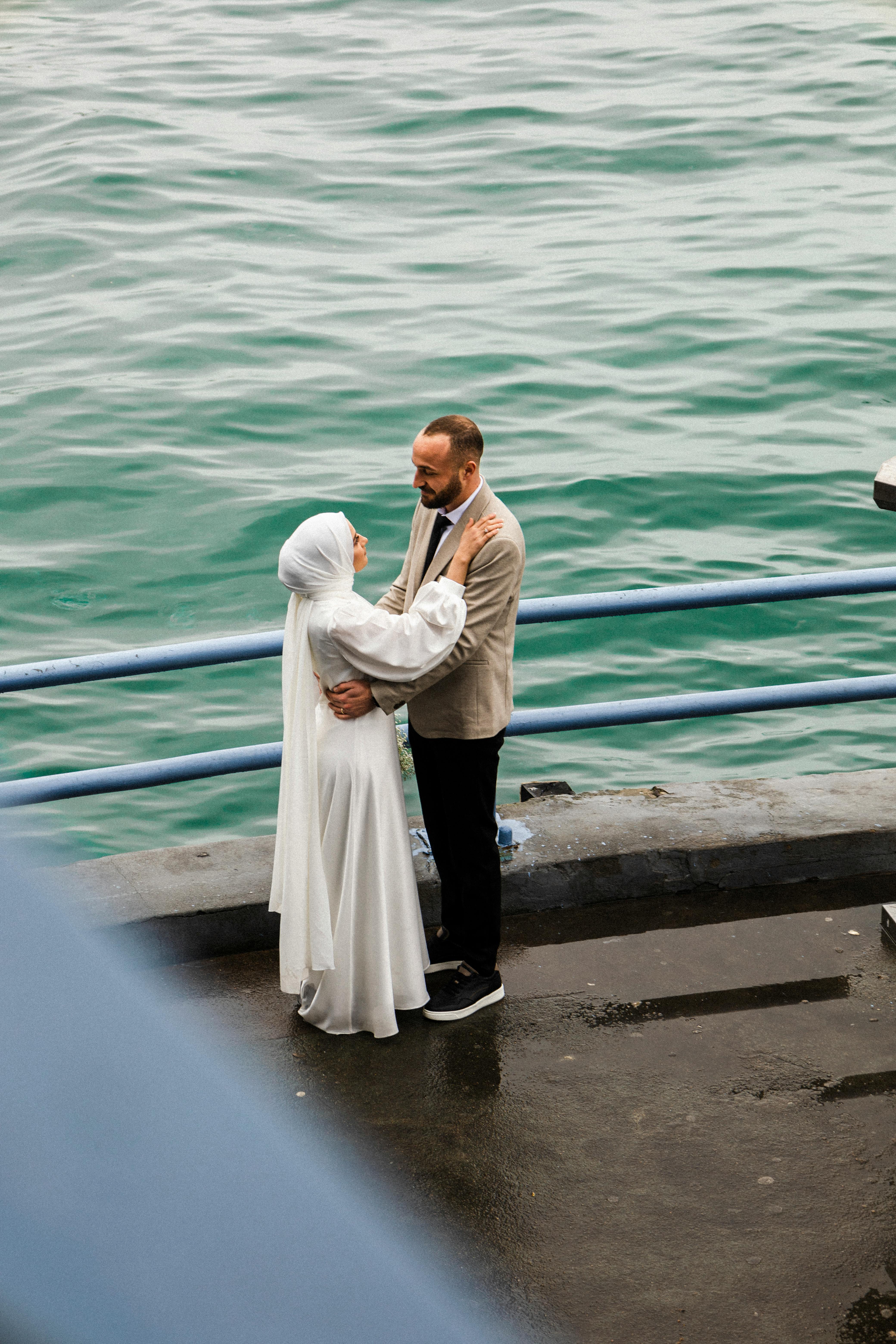 Engaged Couple on the Promenade · Free Stock Photo