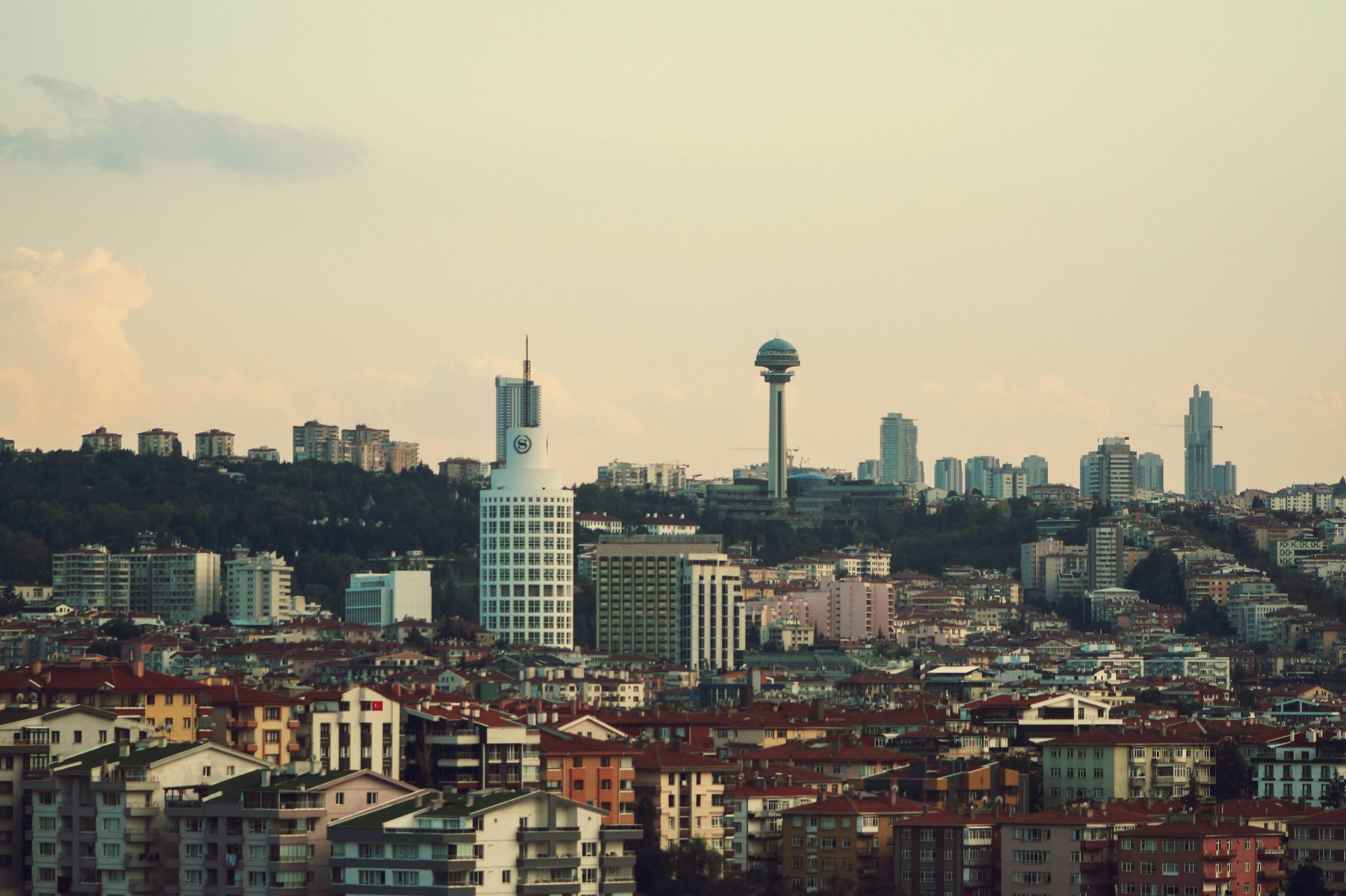 Cityscape of Ankara with View of the Atakule Tower in the Center · Free ...