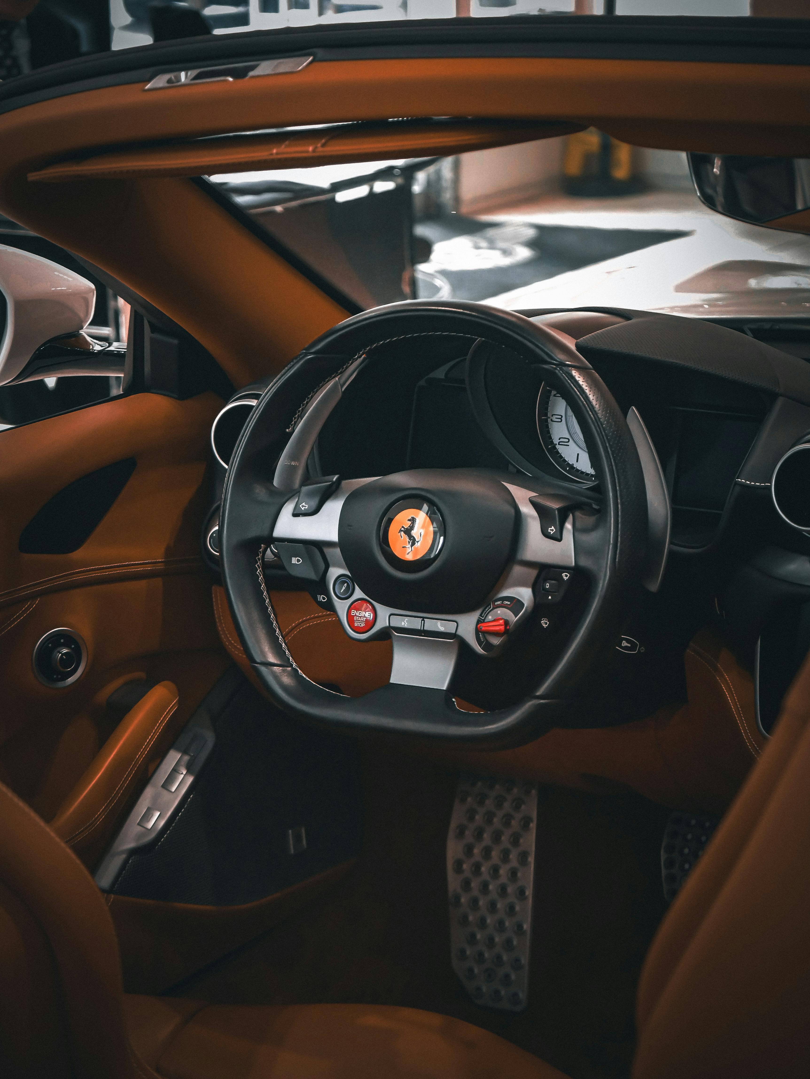 Interior of a Modern Ferrari · Free Stock Photo