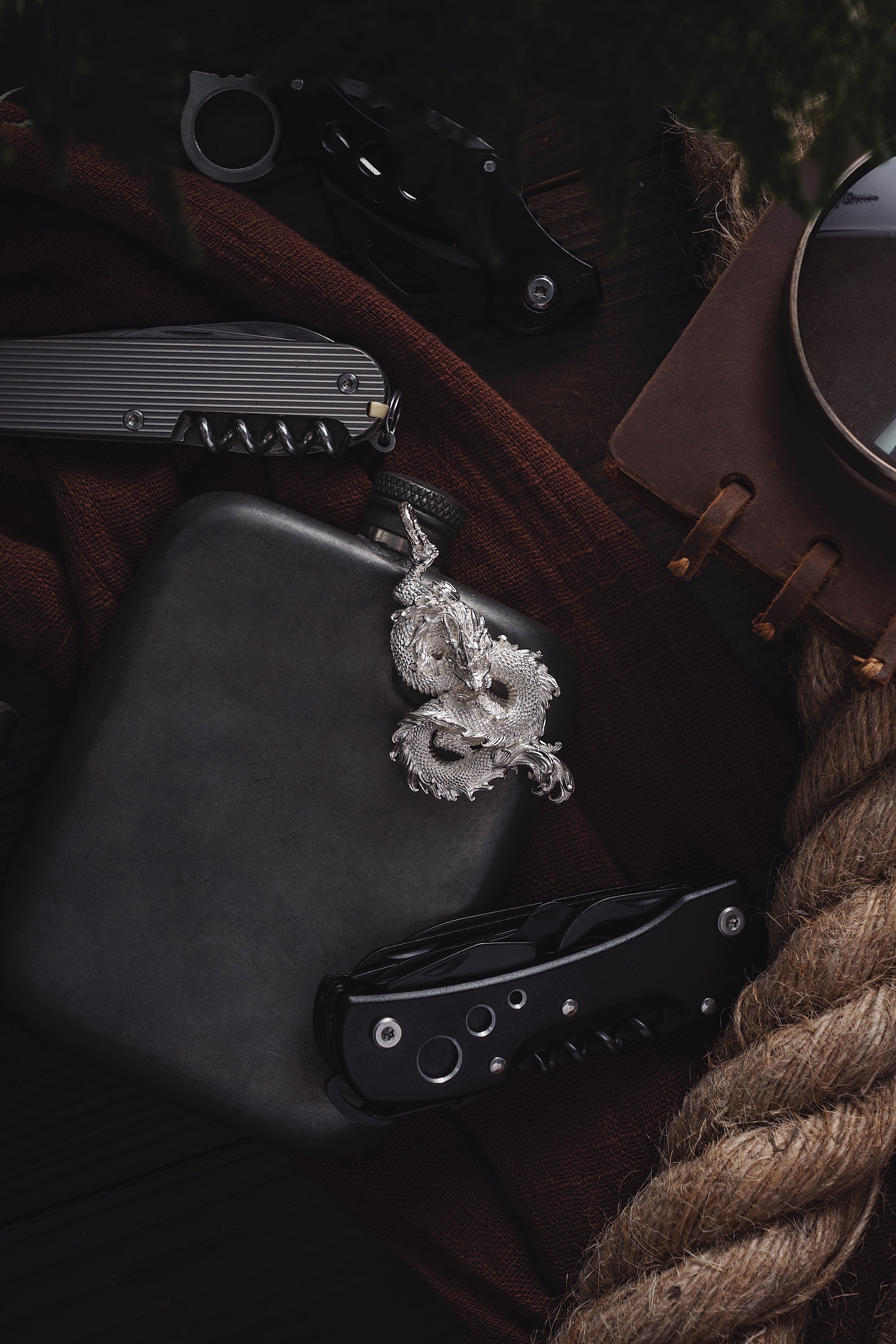 Vintage Dragon Key Chain and a Swiss Army Knife · Free Stock Photo