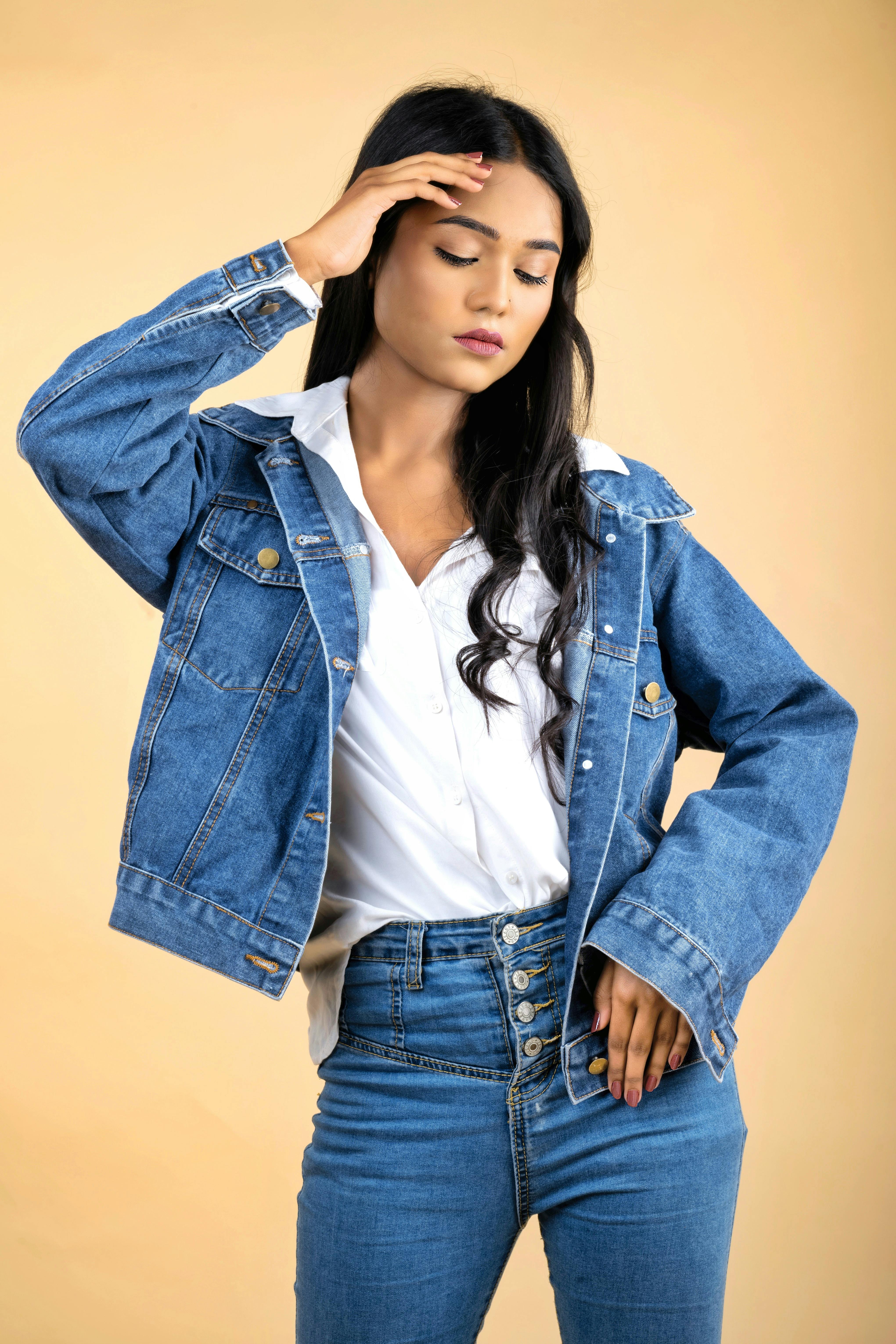 Woman in Jean Jacket · Free Stock Photo