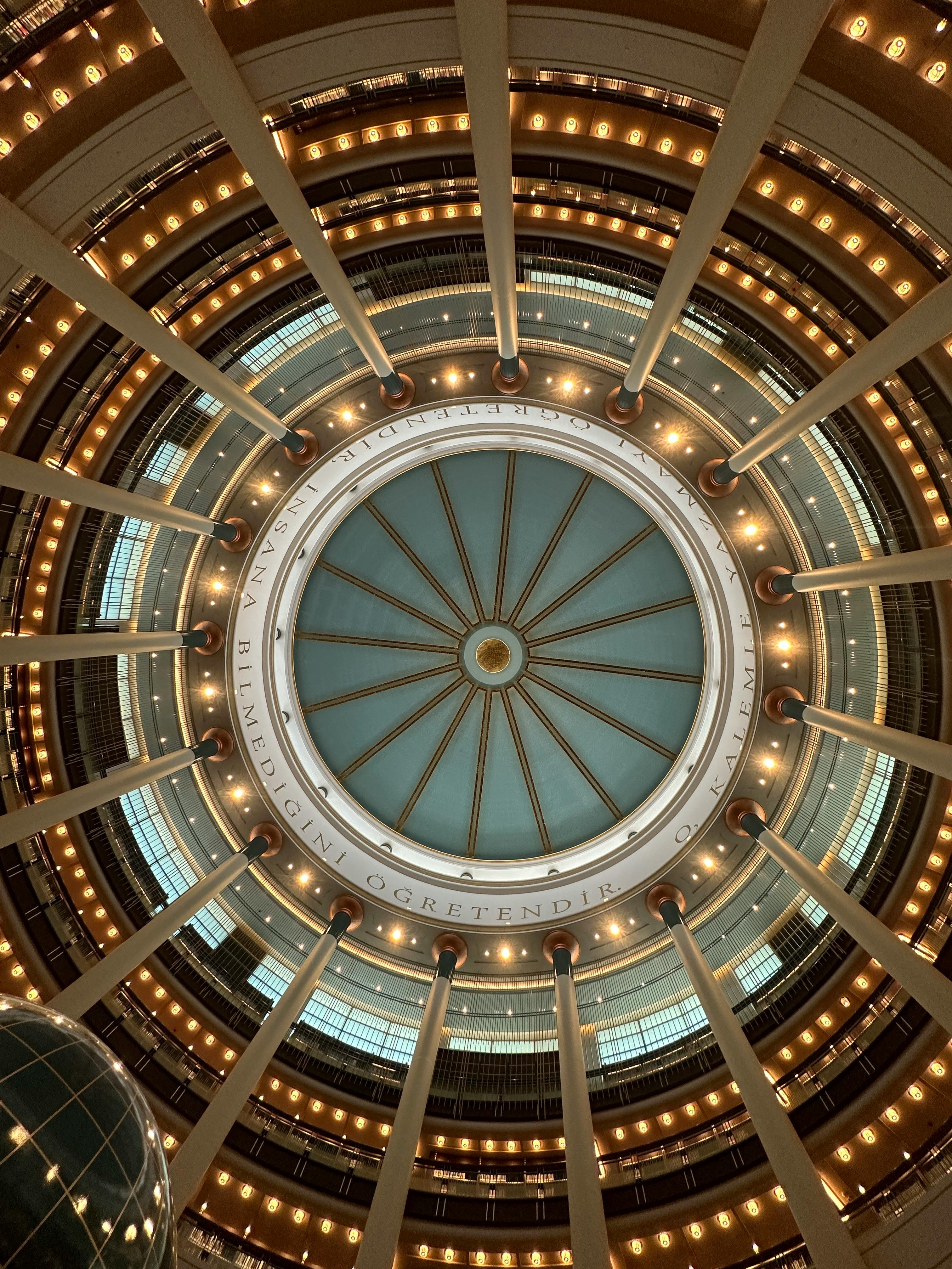 Ornamented Ceiling of Dome in Presidential Library · Free Stock Photo