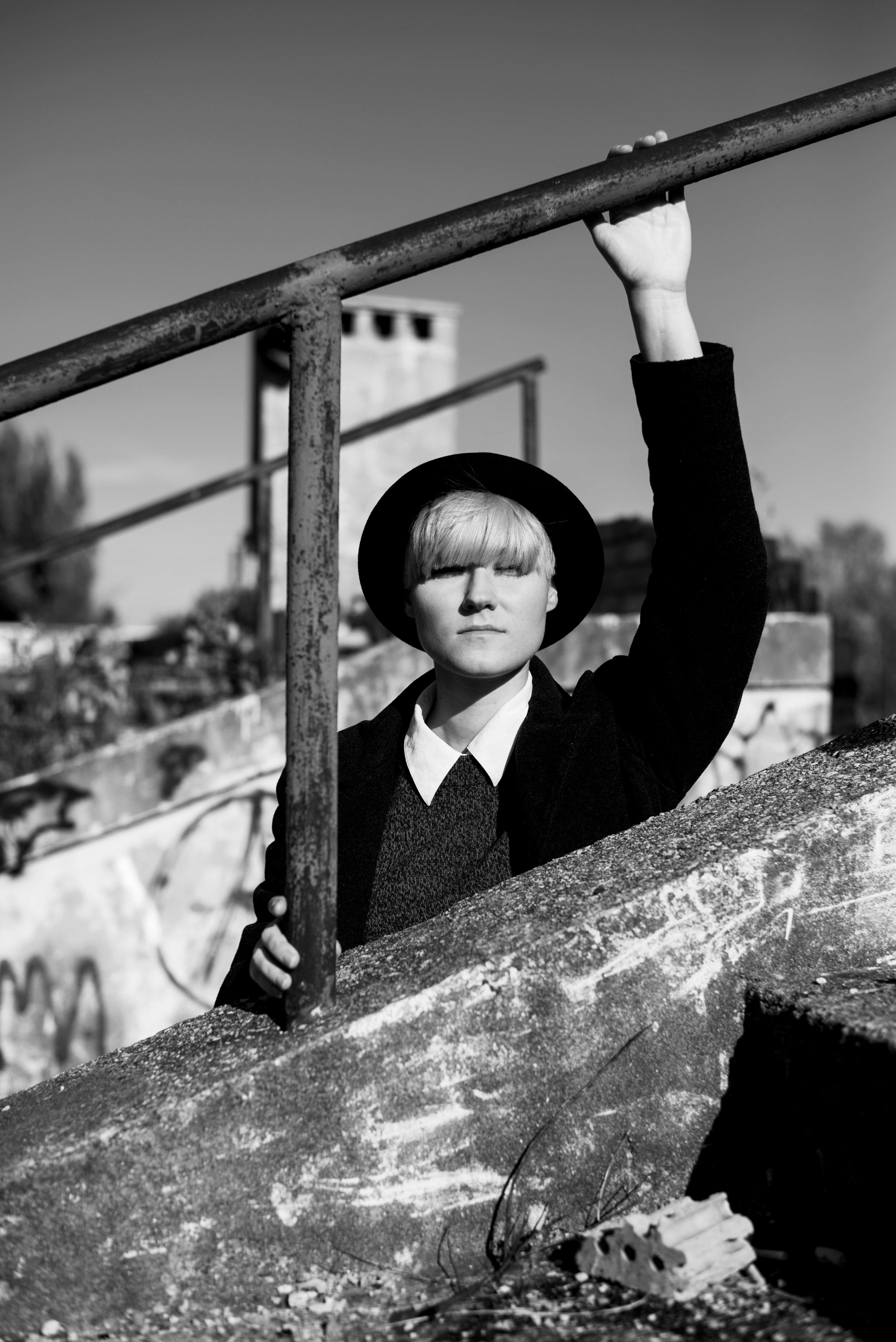 Blonde Model with Bangs in Hat · Free Stock Photo