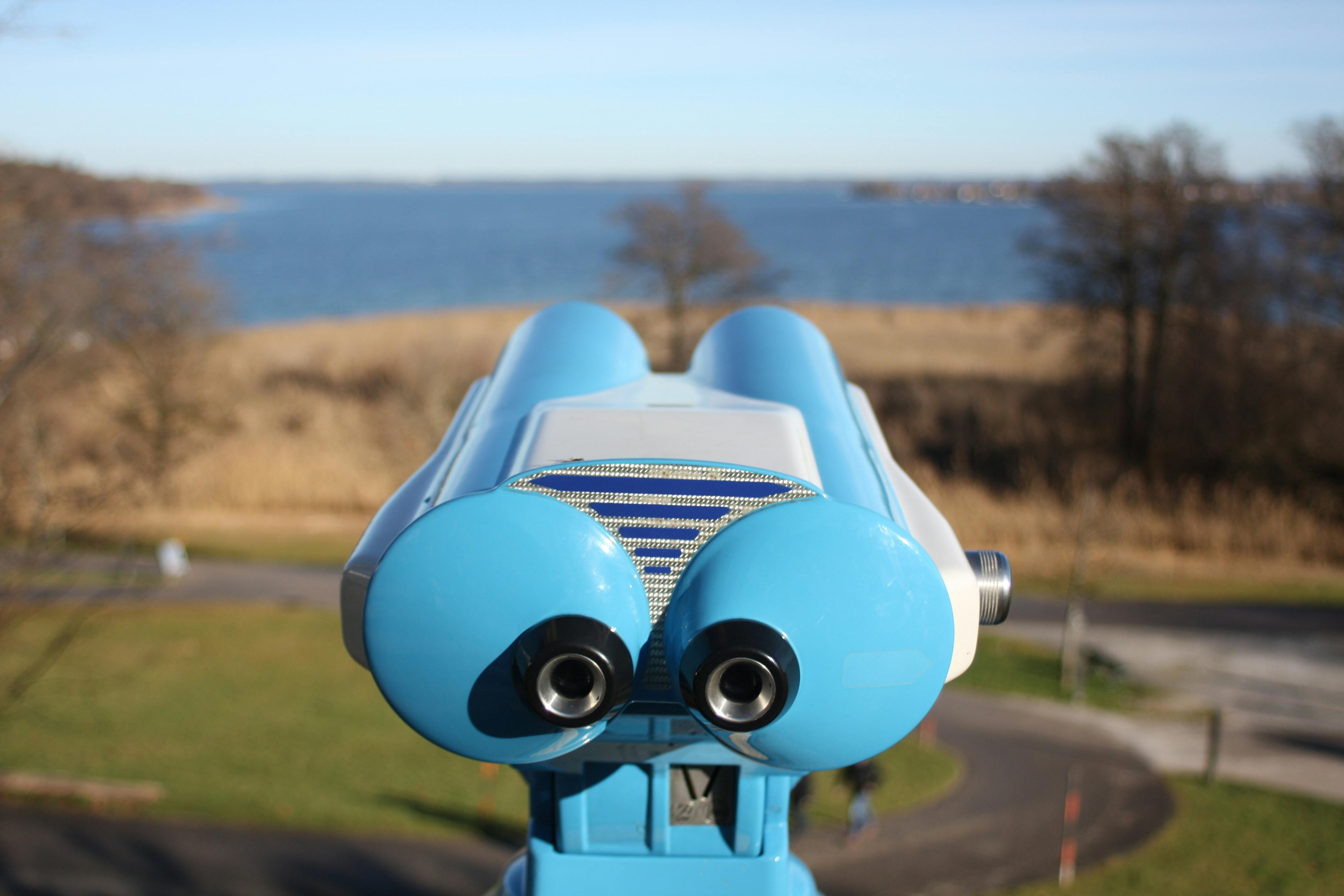 Coin-operated Tower Viewer on Rooftop during Sunset · Free Stock Photo