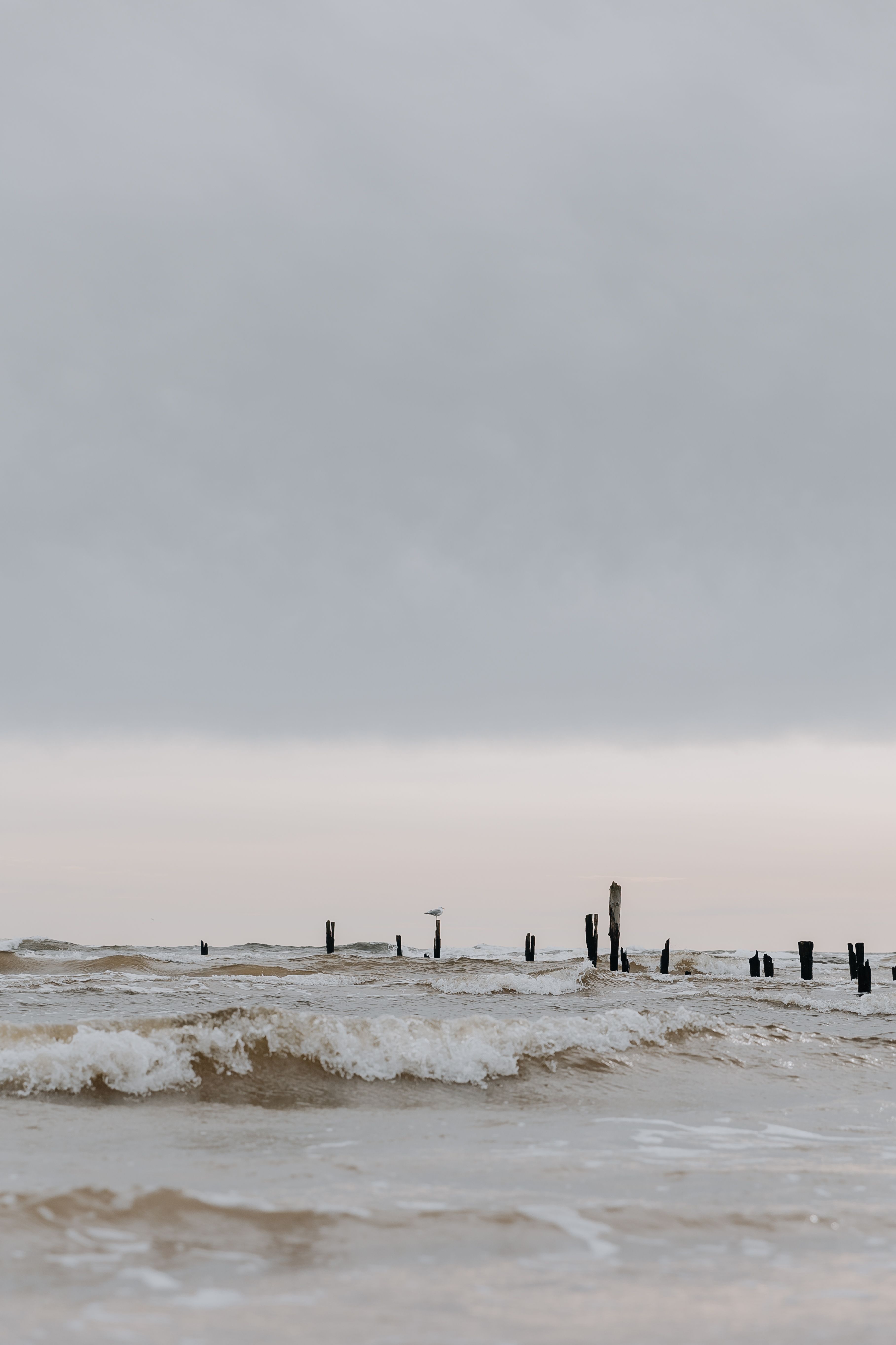 Overcast over Waves · Free Stock Photo