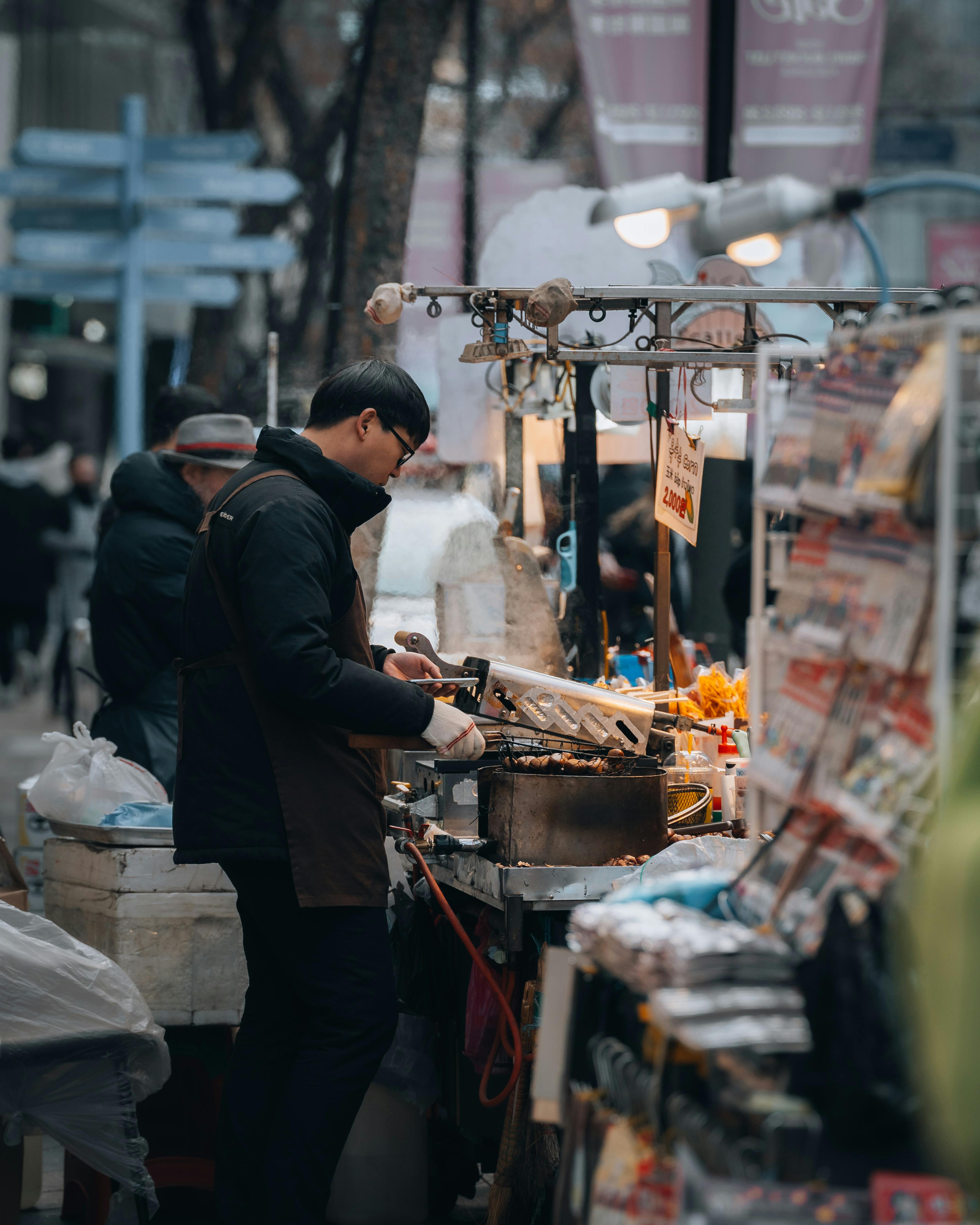 Man Making Food at a Street Food Market · Free Stock Photo