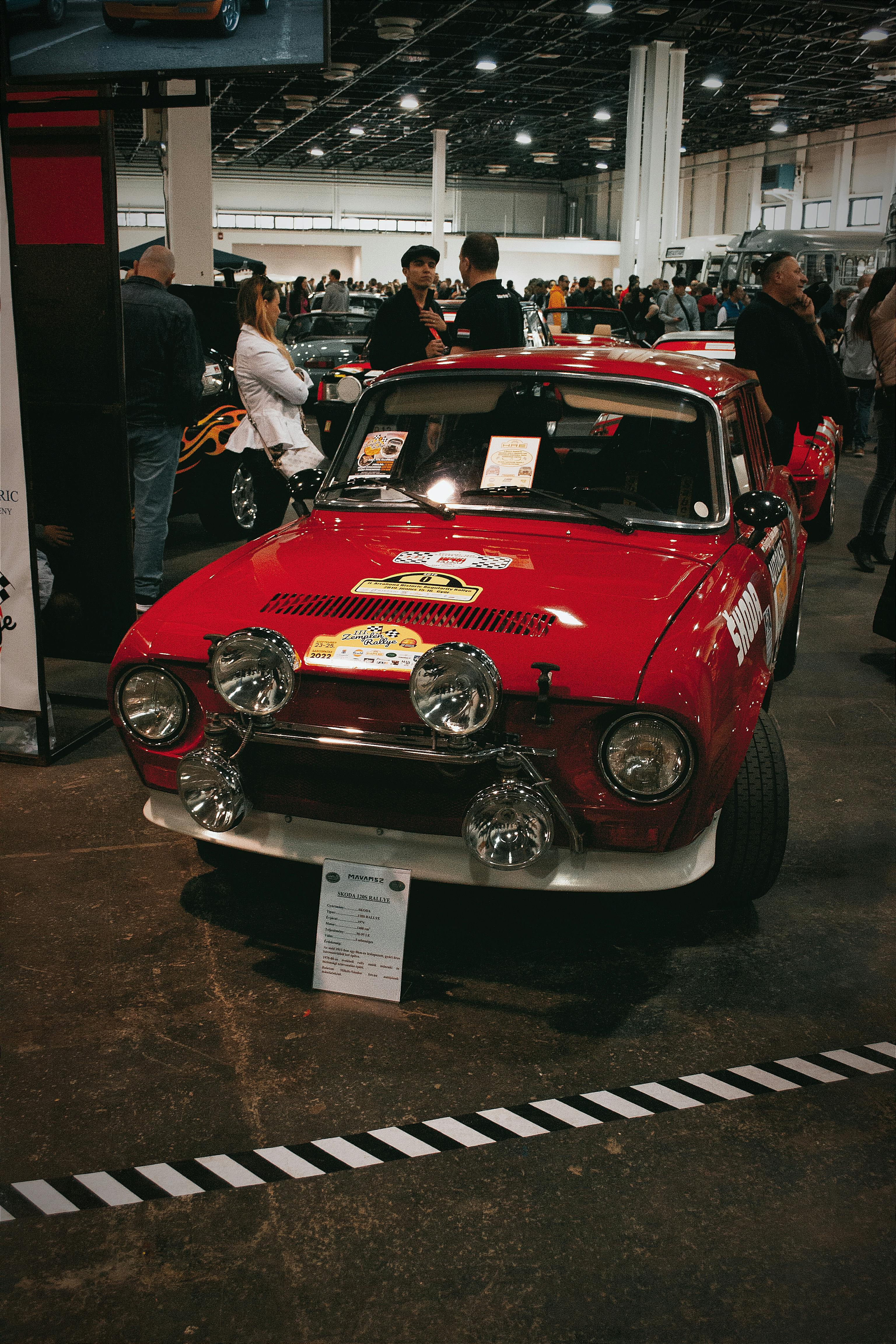 A Vintage Racing Skoda 130 RS at a Car Exhibition · Free Stock Photo