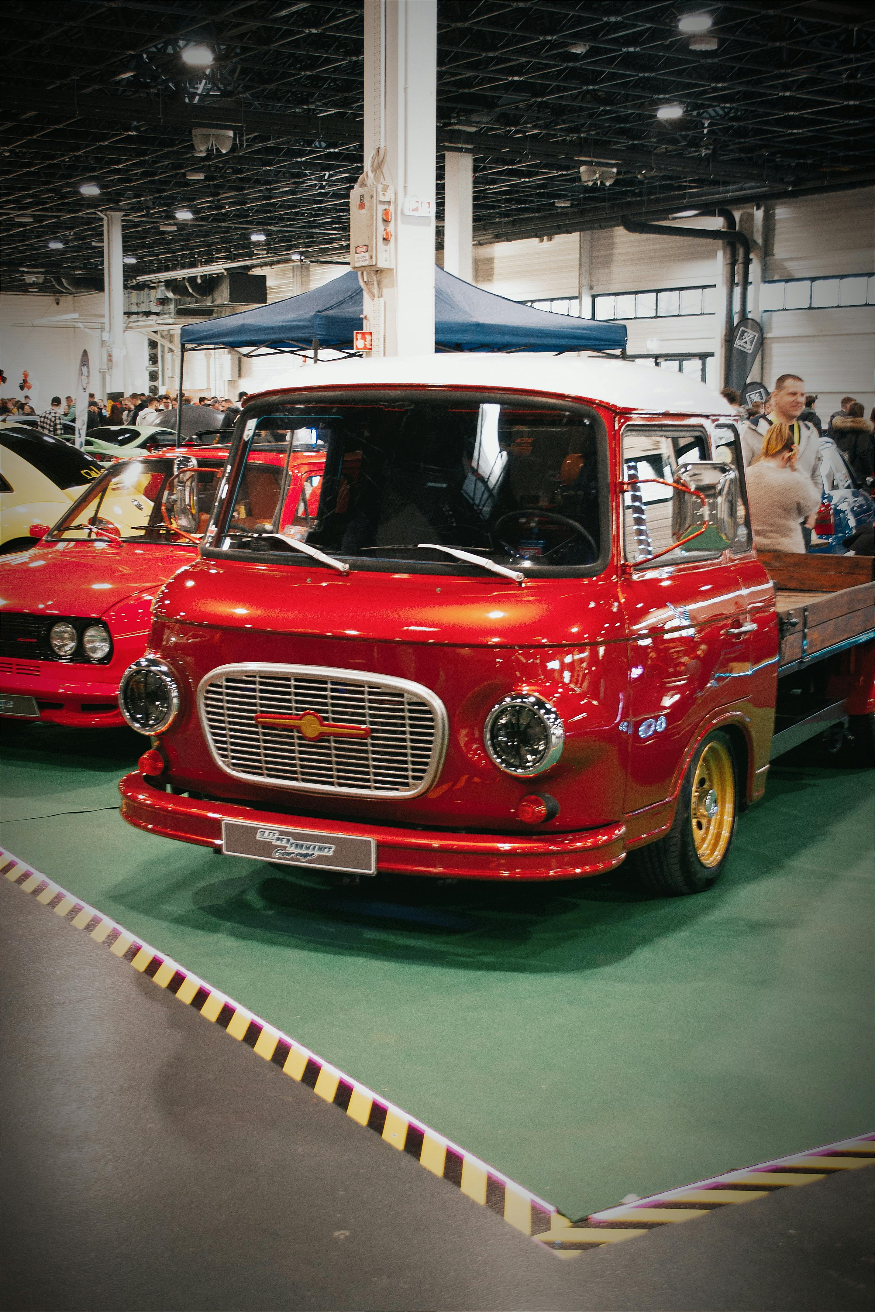 Red Barkas B1000 on Motor Show · Free Stock Photo