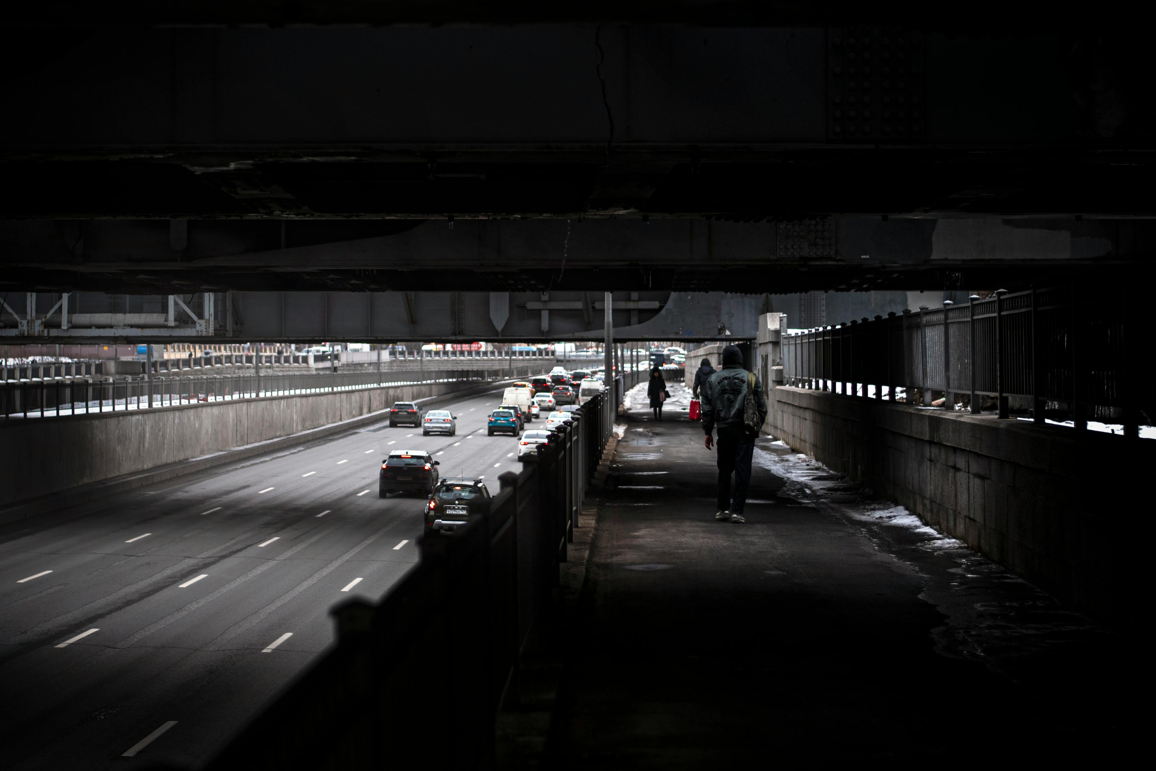 Sidewalk under Overpass · Free Stock Photo