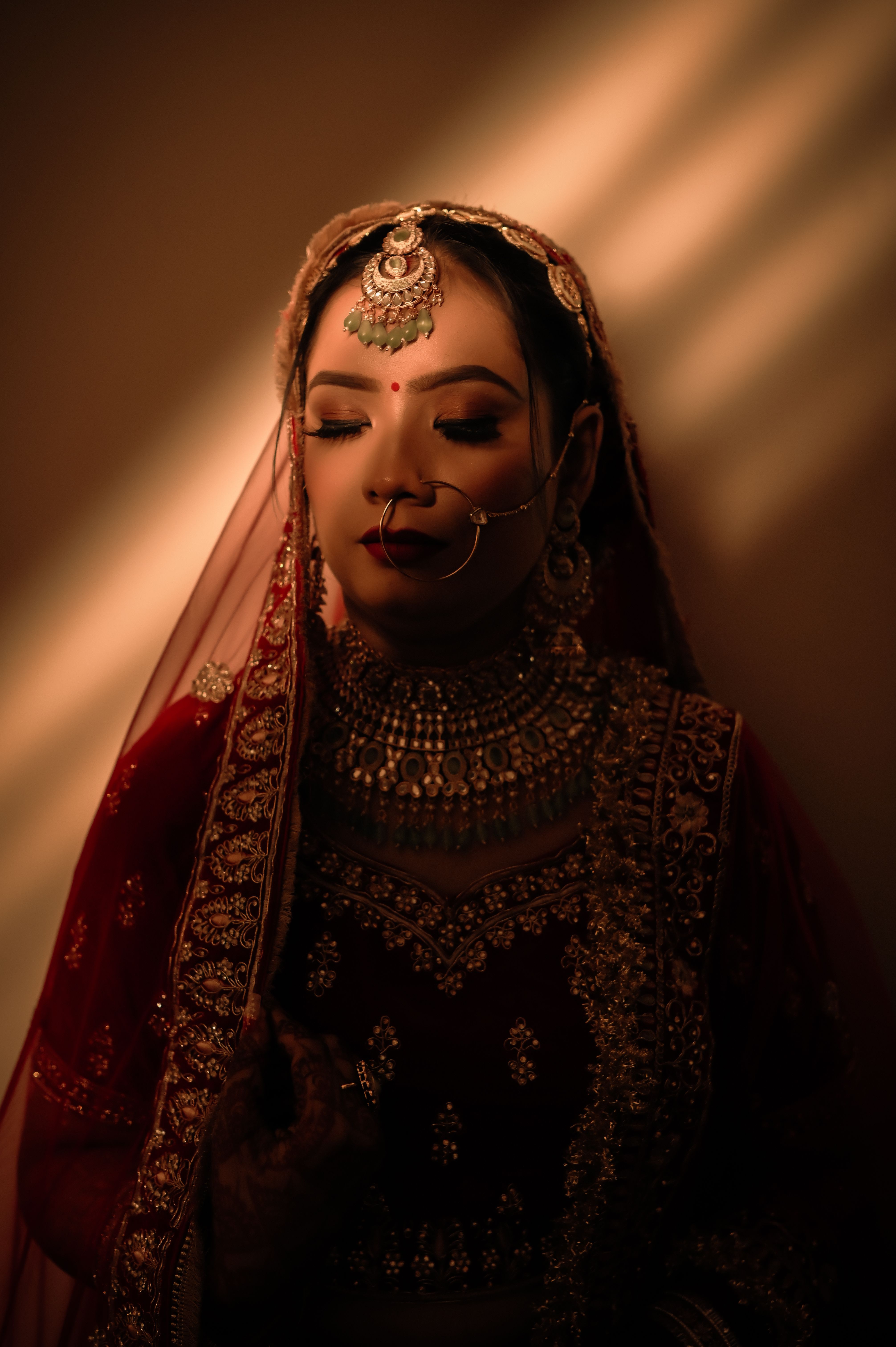 A Bride in a Traditional Costume in Shadow · Free Stock Photo