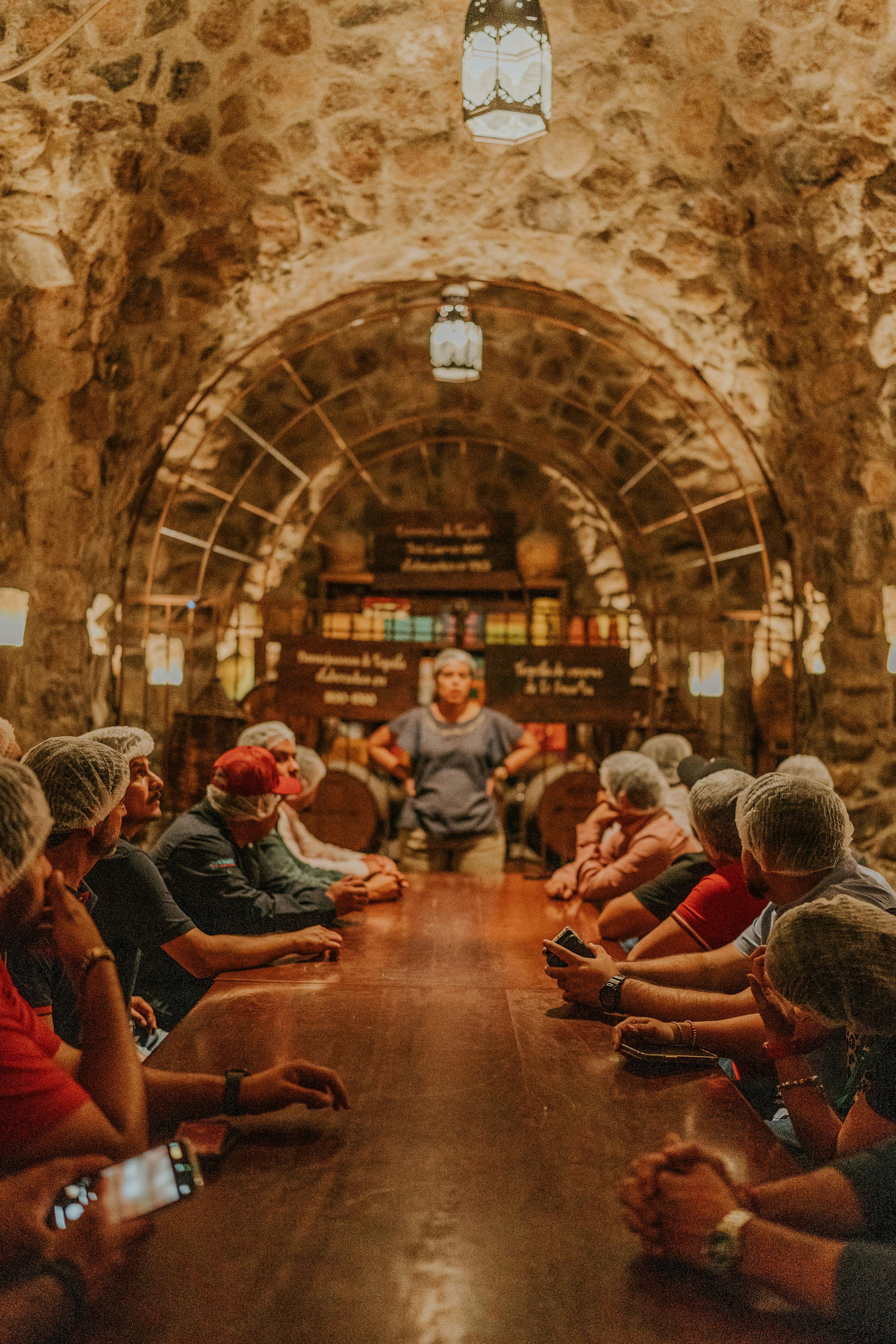People Sitting in Basement at Vineyard · Free Stock Photo