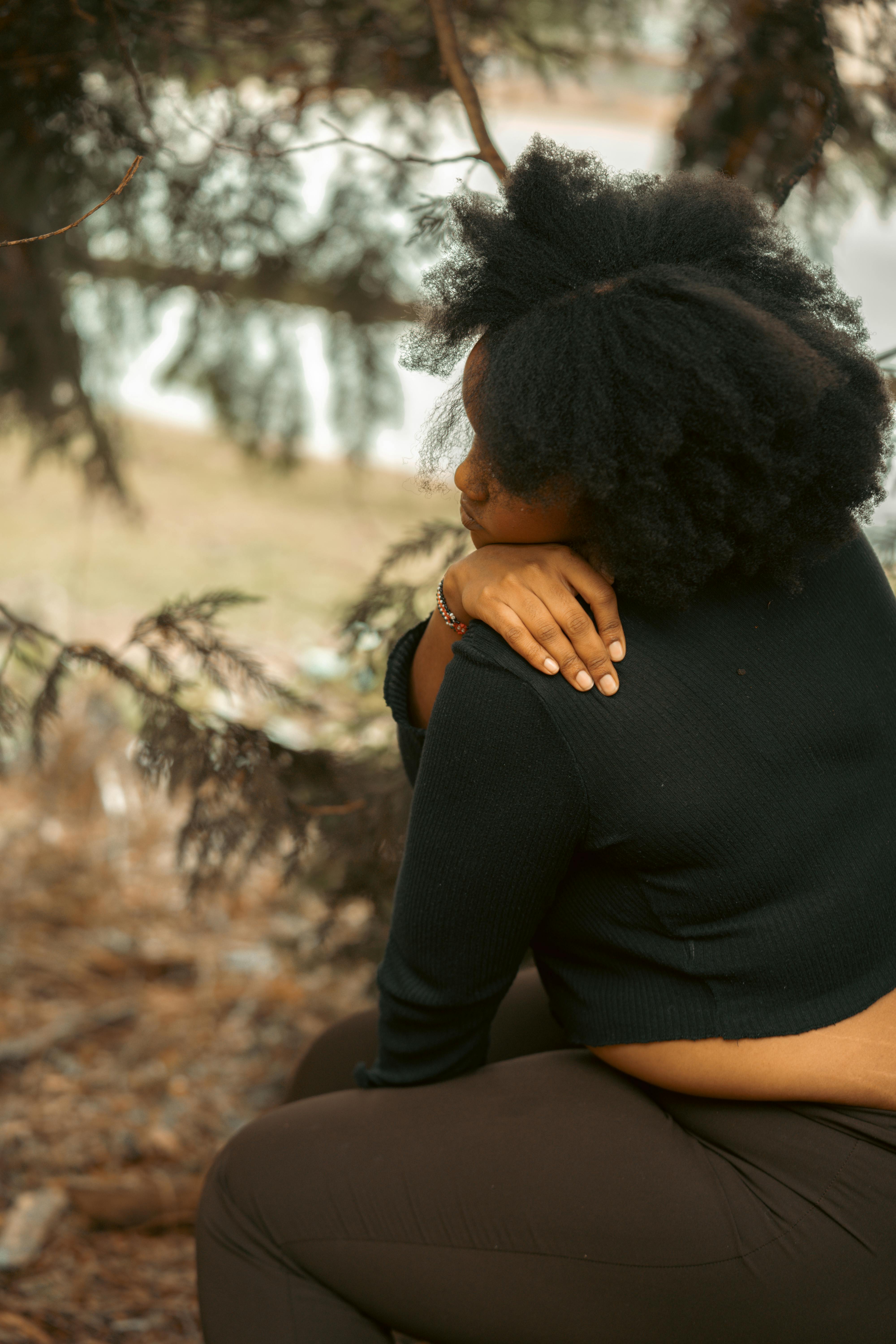 Back View of Sitting Woman · Free Stock Photo