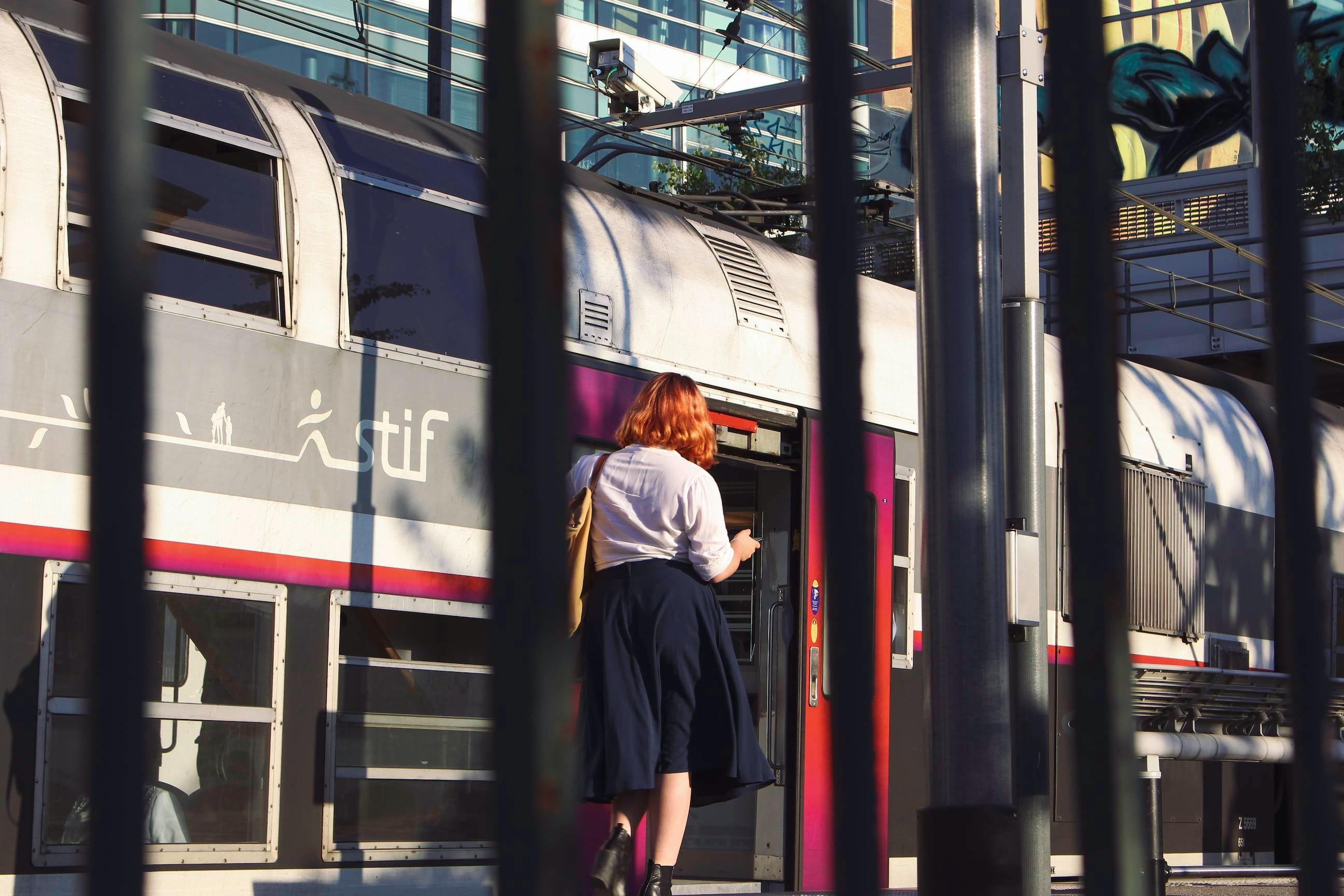 Back View of Woman Entering Train · Free Stock Photo