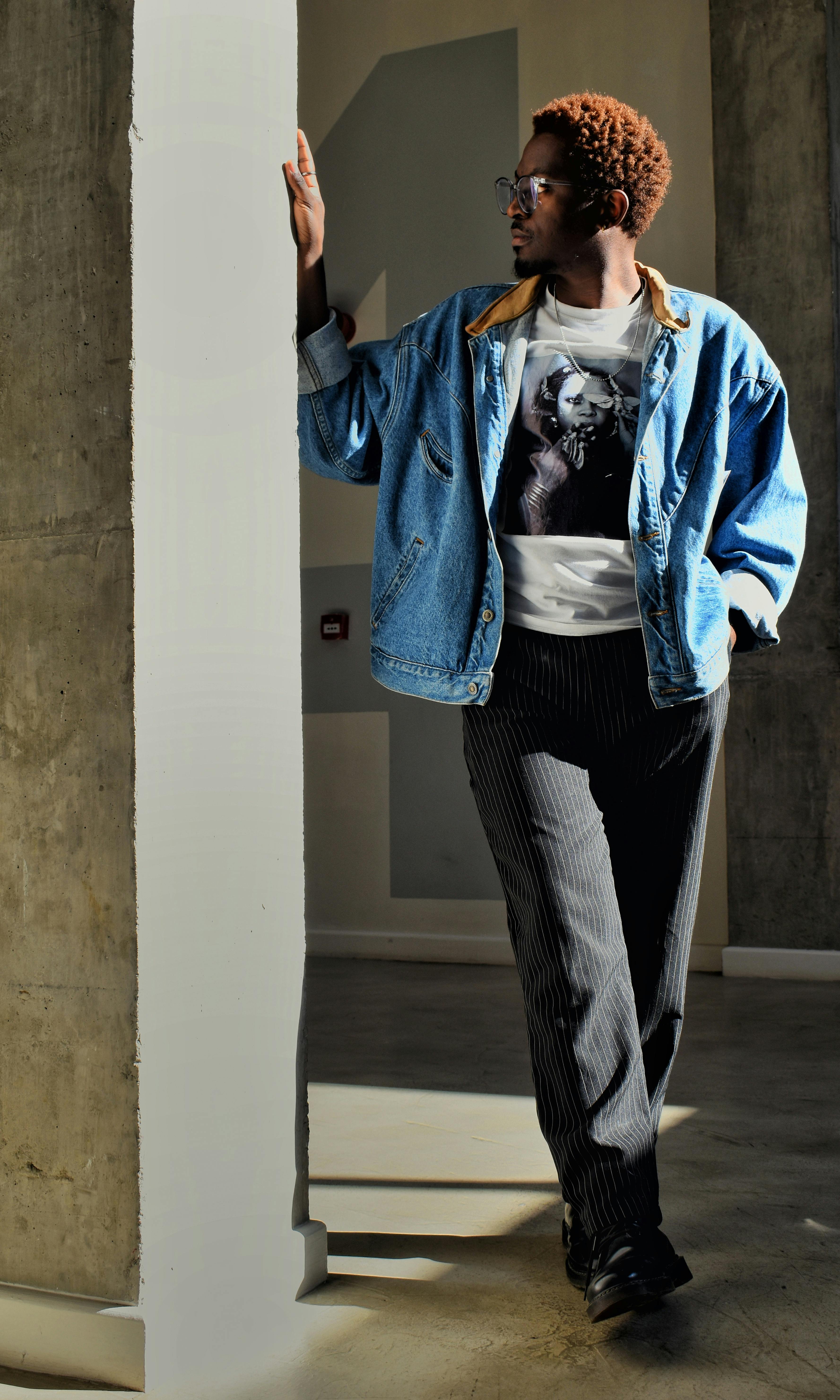 Man in Down Blue Jacket and Fur Collar · Free Stock Photo