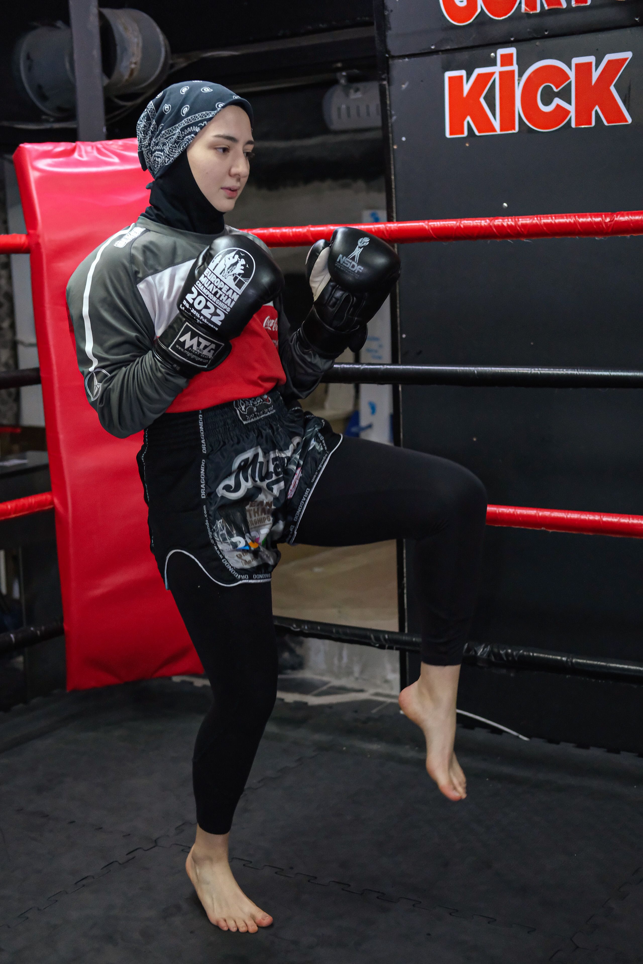 Kickboxer Woman Posing in Studio · Free Stock Photo