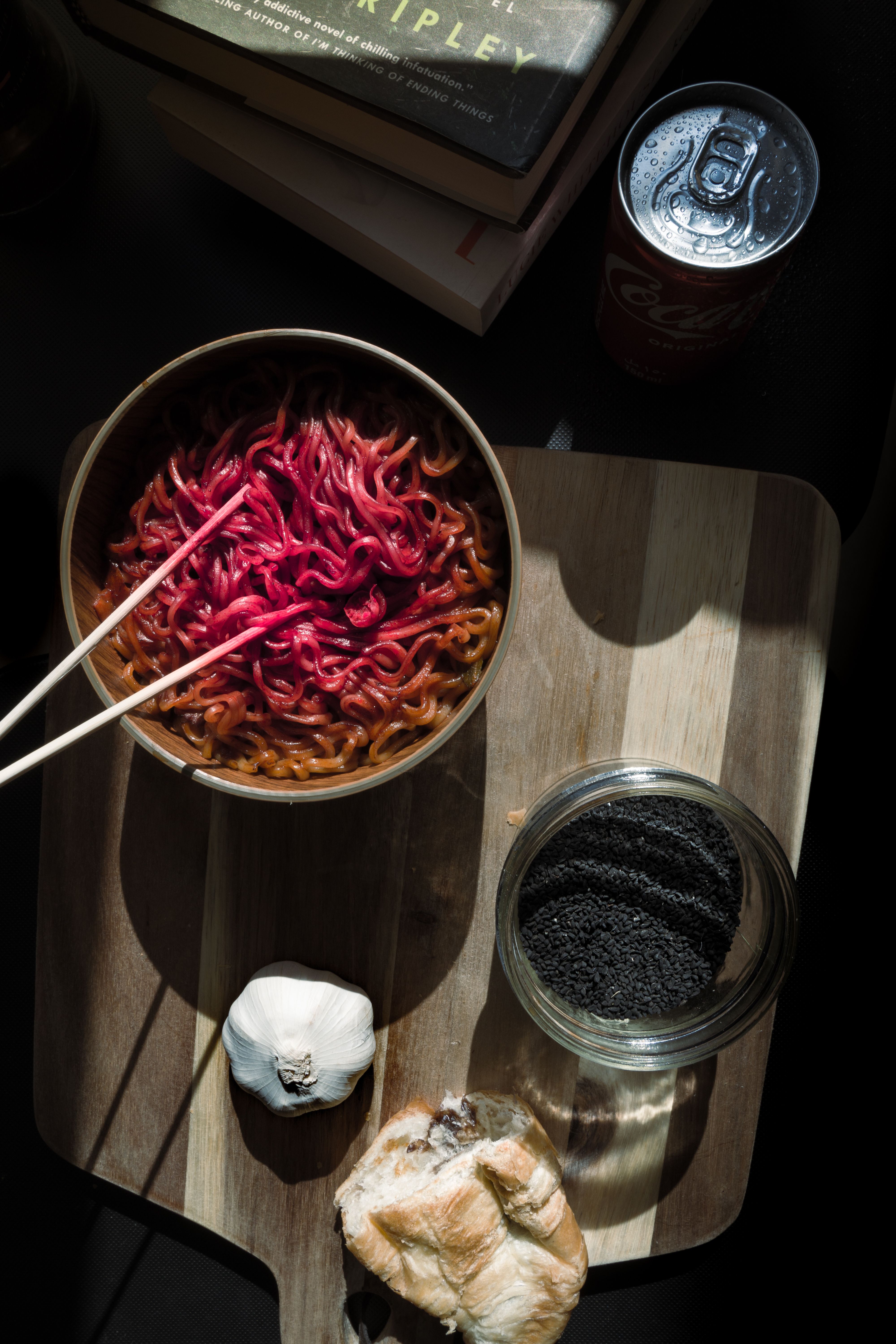 Noodles with Red Sauce in Bowl · Free Stock Photo
