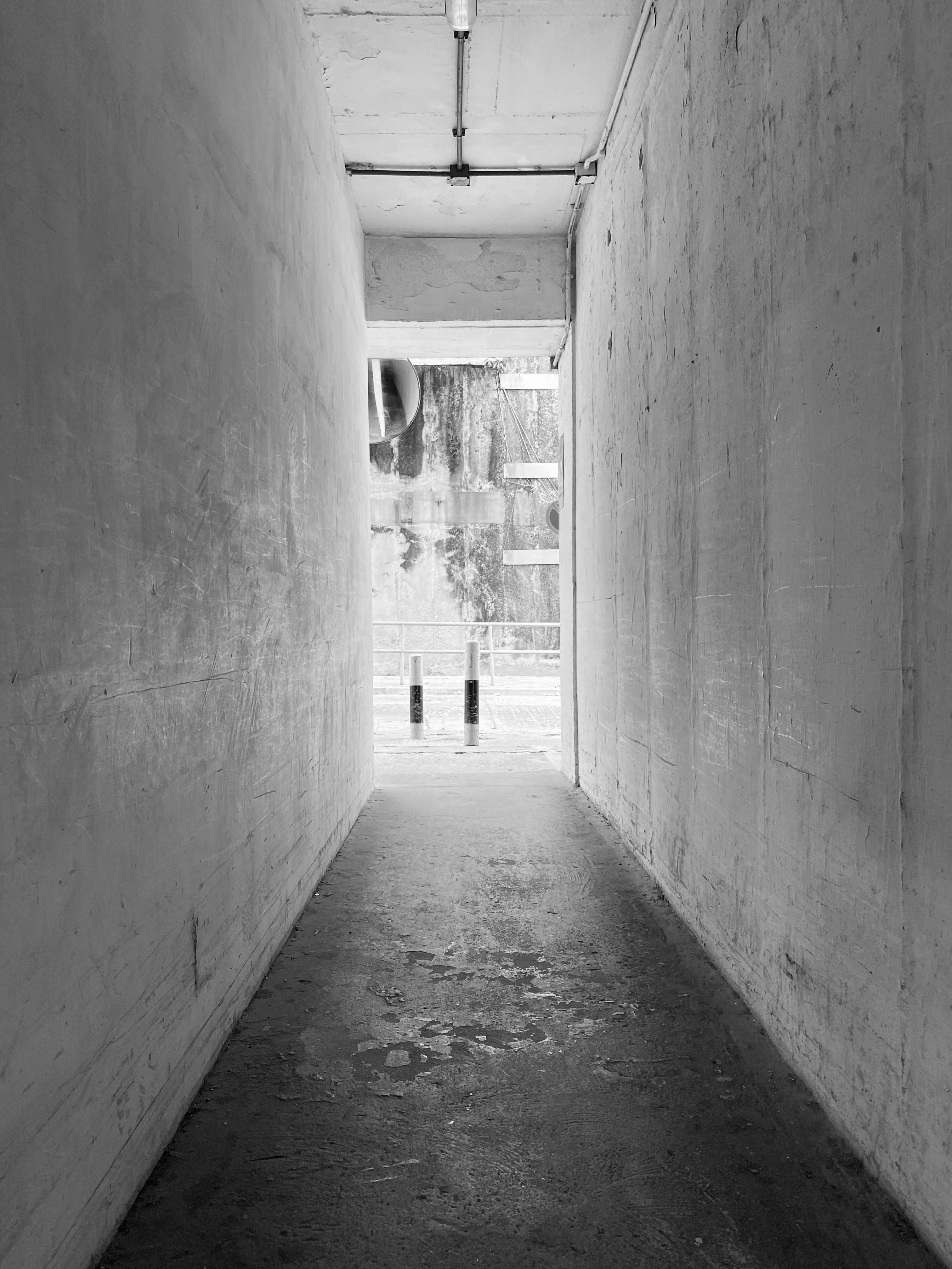 Black and White Photo of an Empty Passage · Free Stock Photo