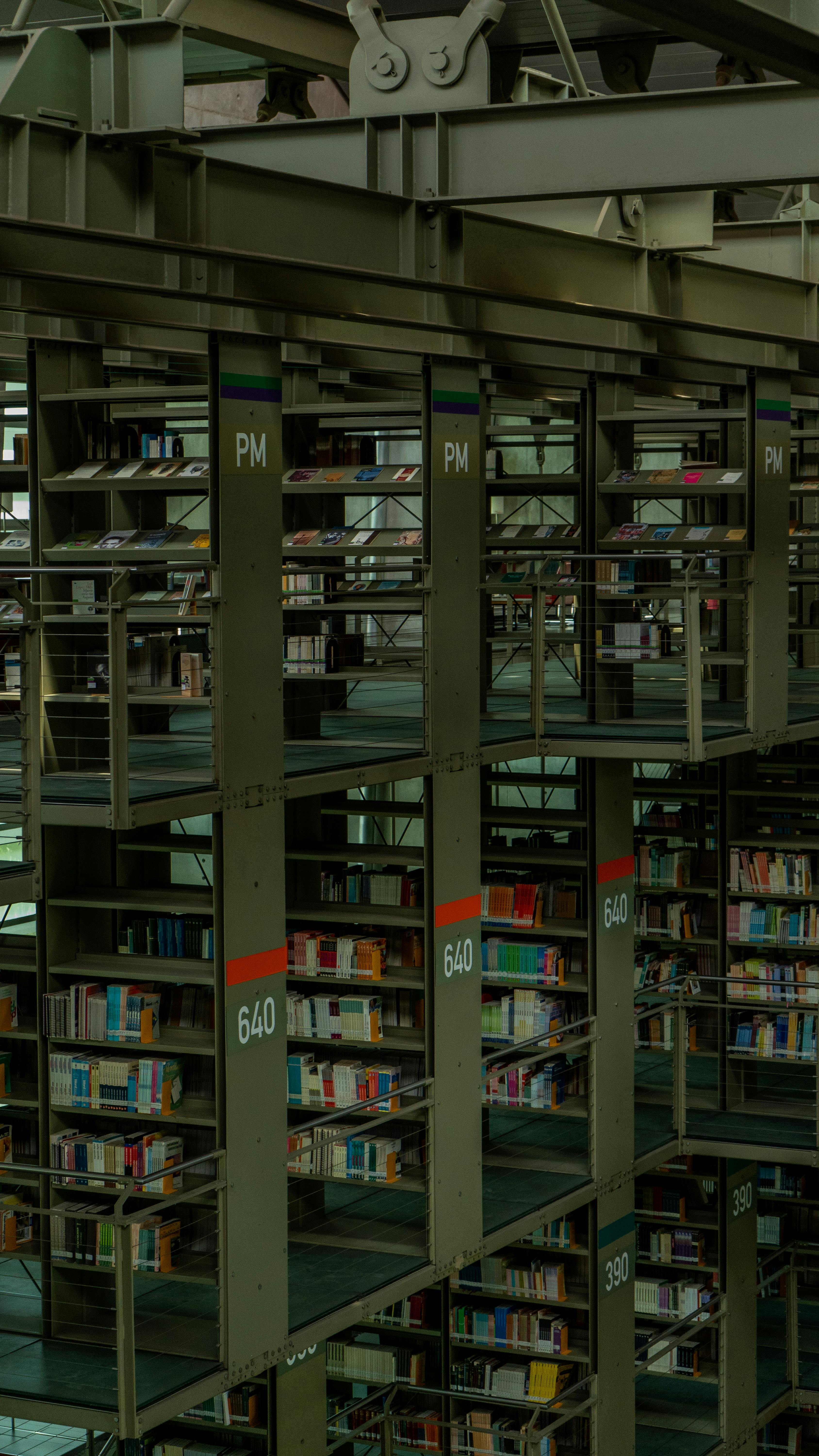 Bookcases in Many Levels of a Library · Free Stock Photo