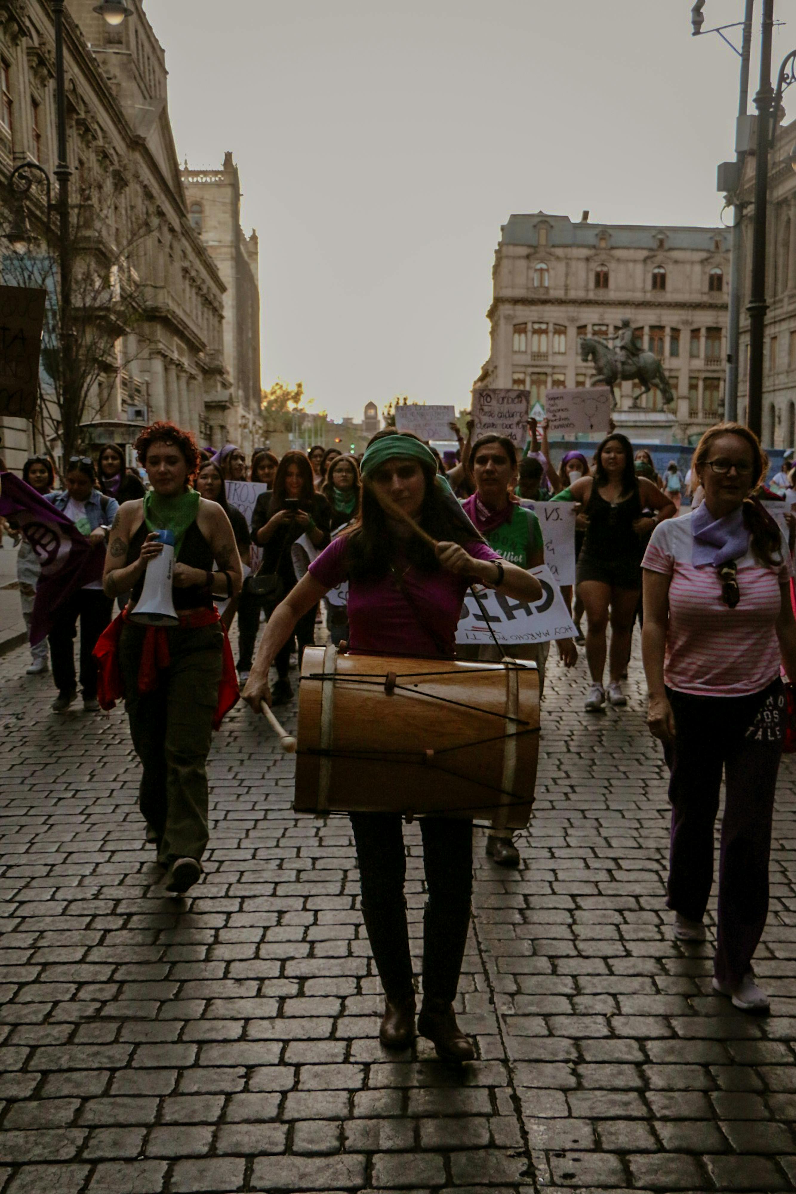 Woman with Drum at Protest · Free Stock Photo
