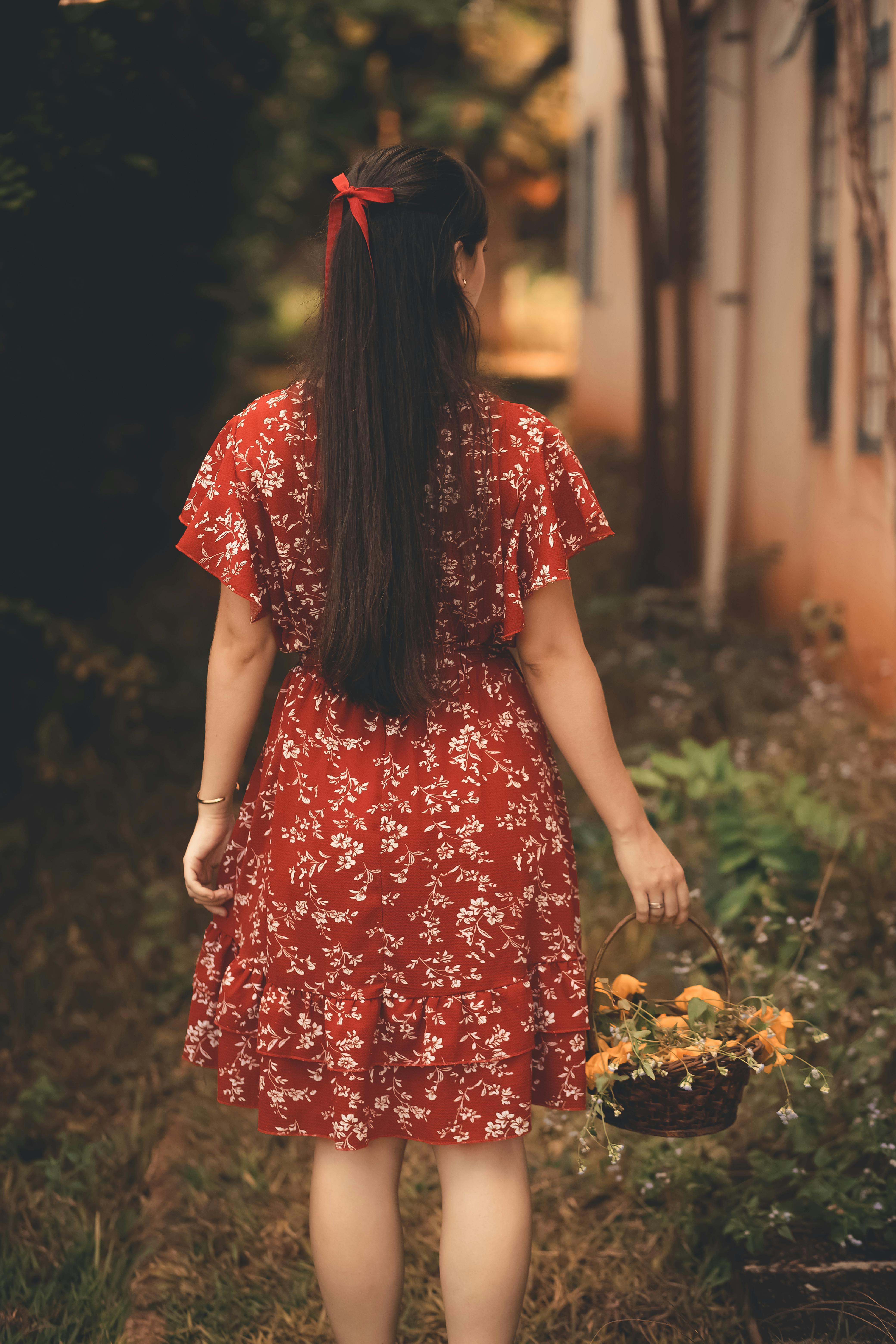 Back View of Woman in Pink Dress · Free Stock Photo