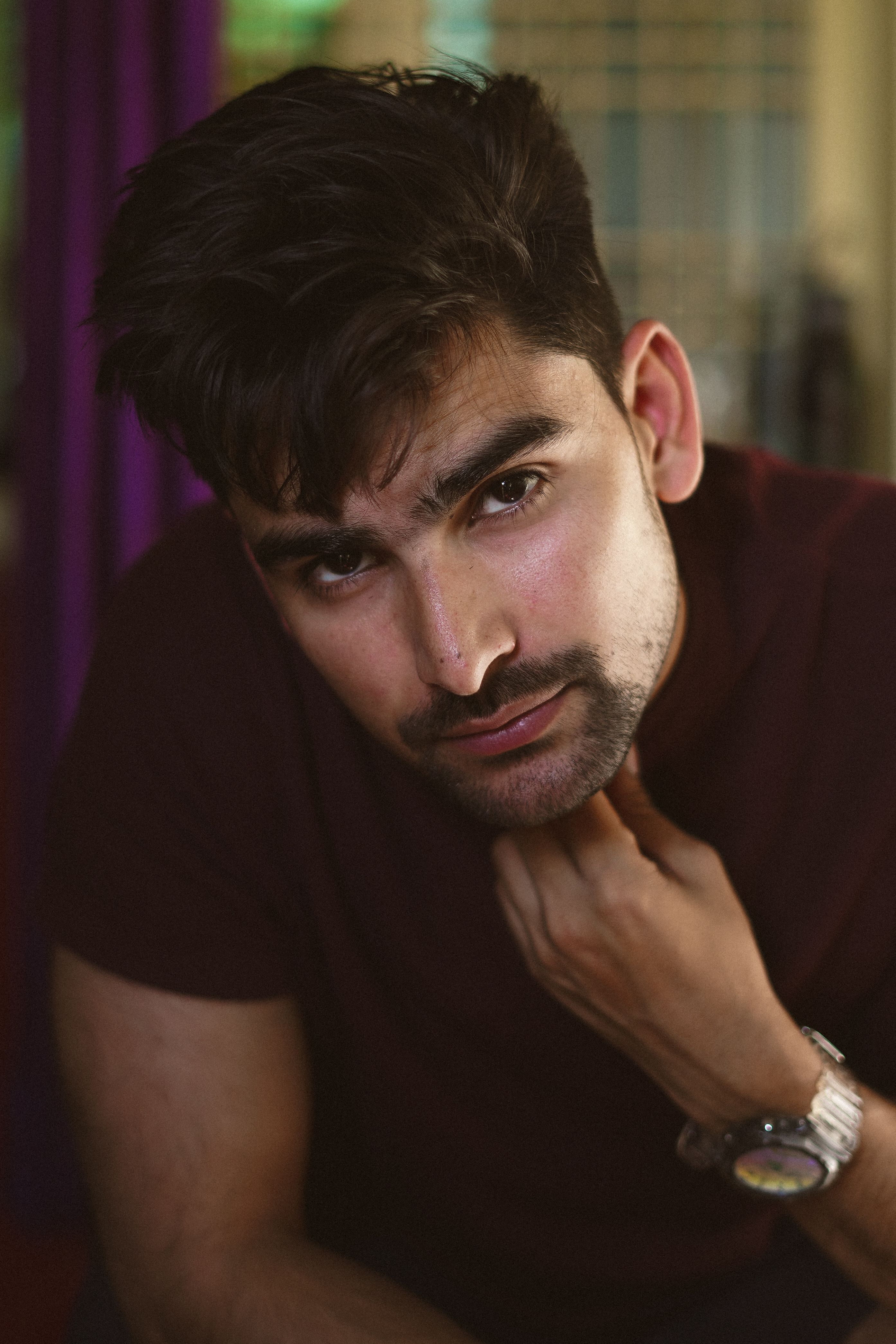 Portrait of a Handsome Man with a Stubble · Free Stock Photo