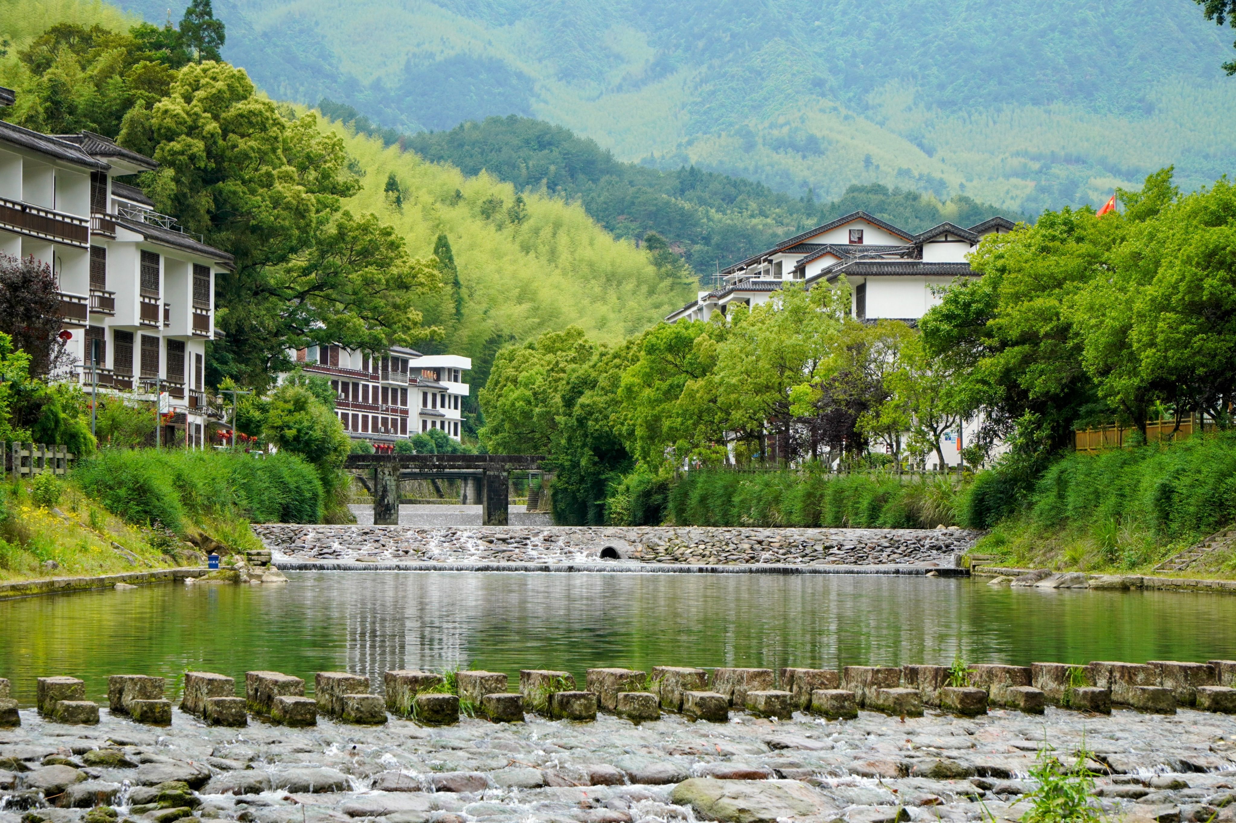 River in Village · Free Stock Photo