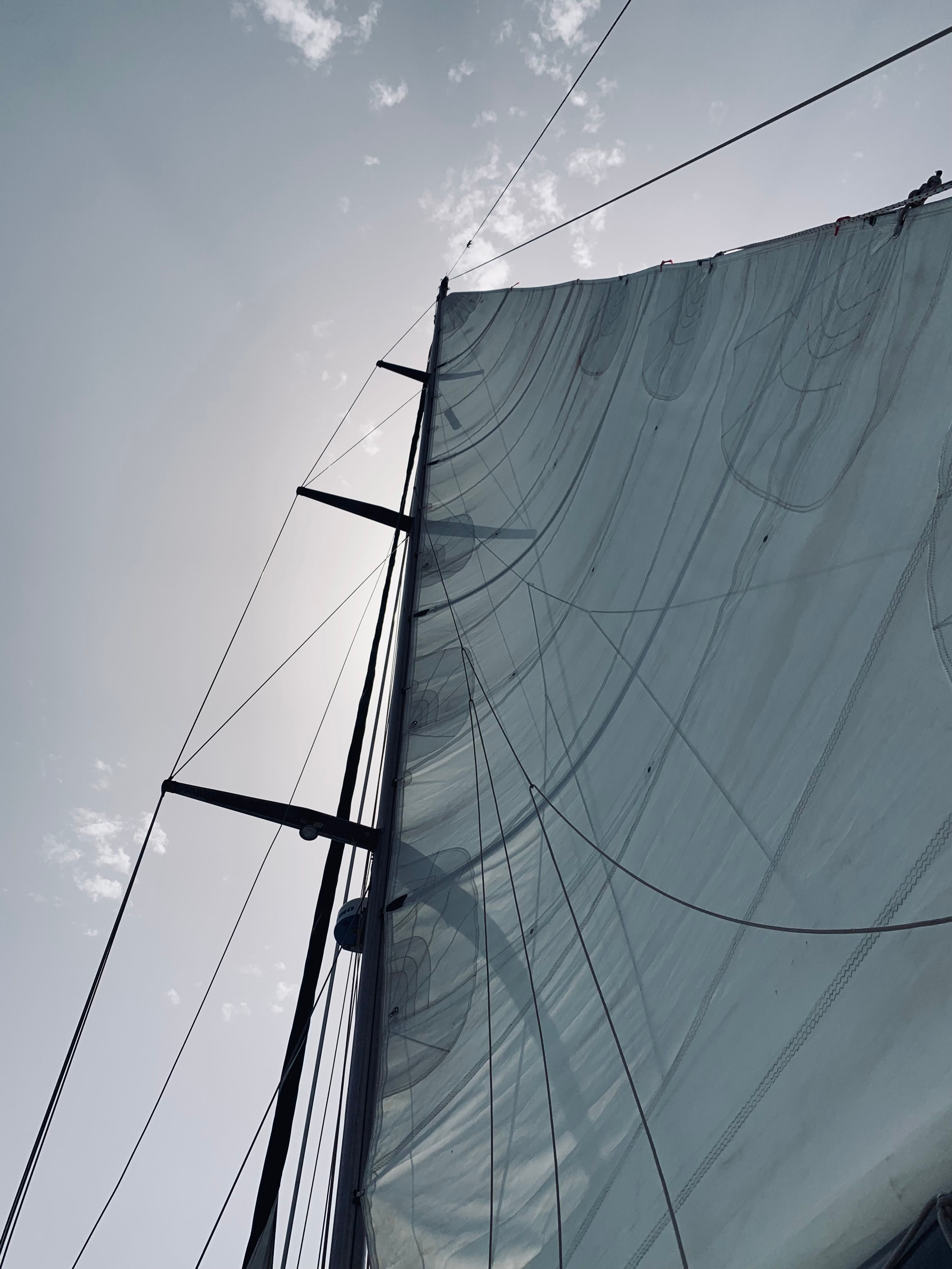 Low Angle Shot of a Sail and Sky · Free Stock Photo