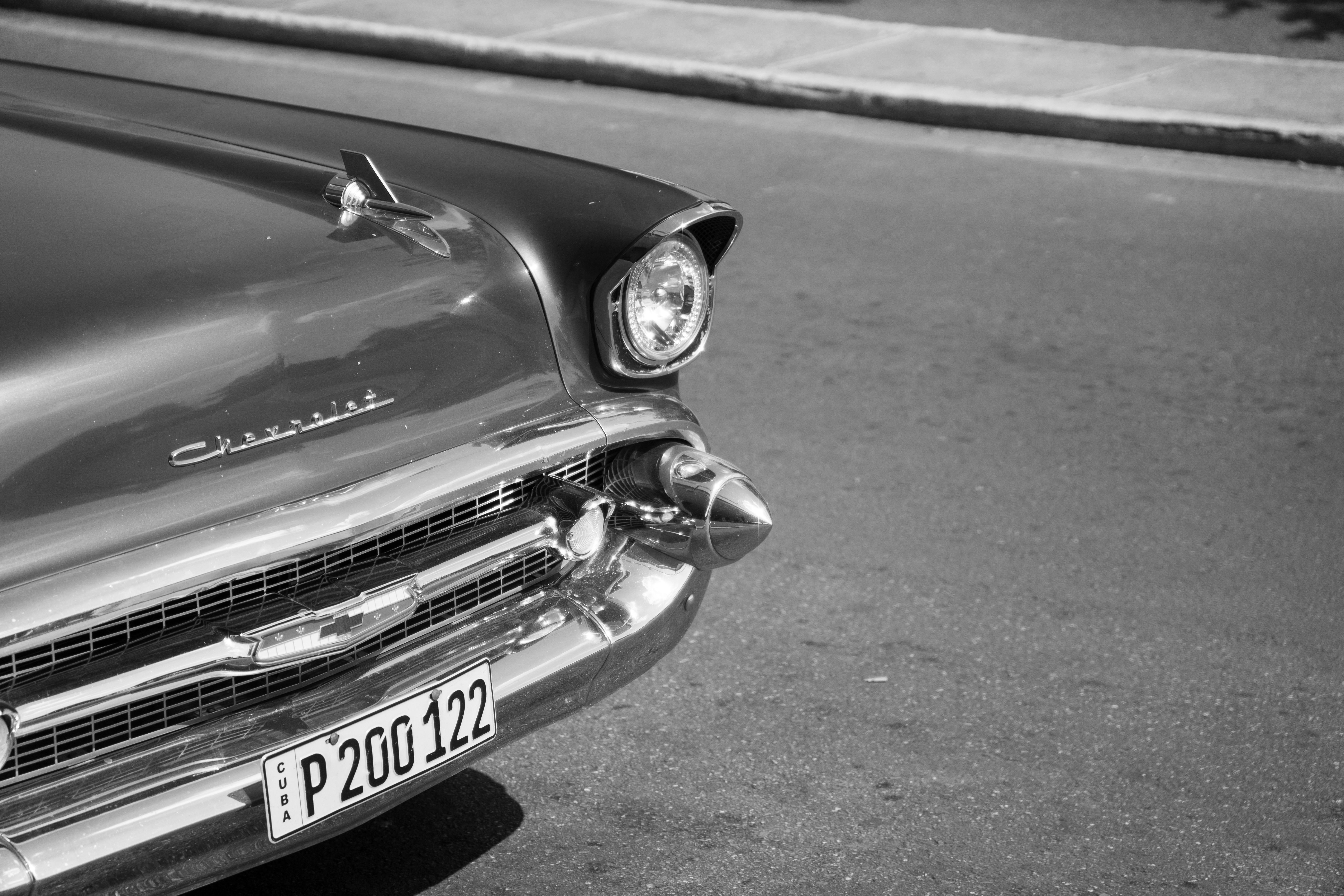 Close-up of a Chevrolet Vintage Car Bumper · Free Stock Photo