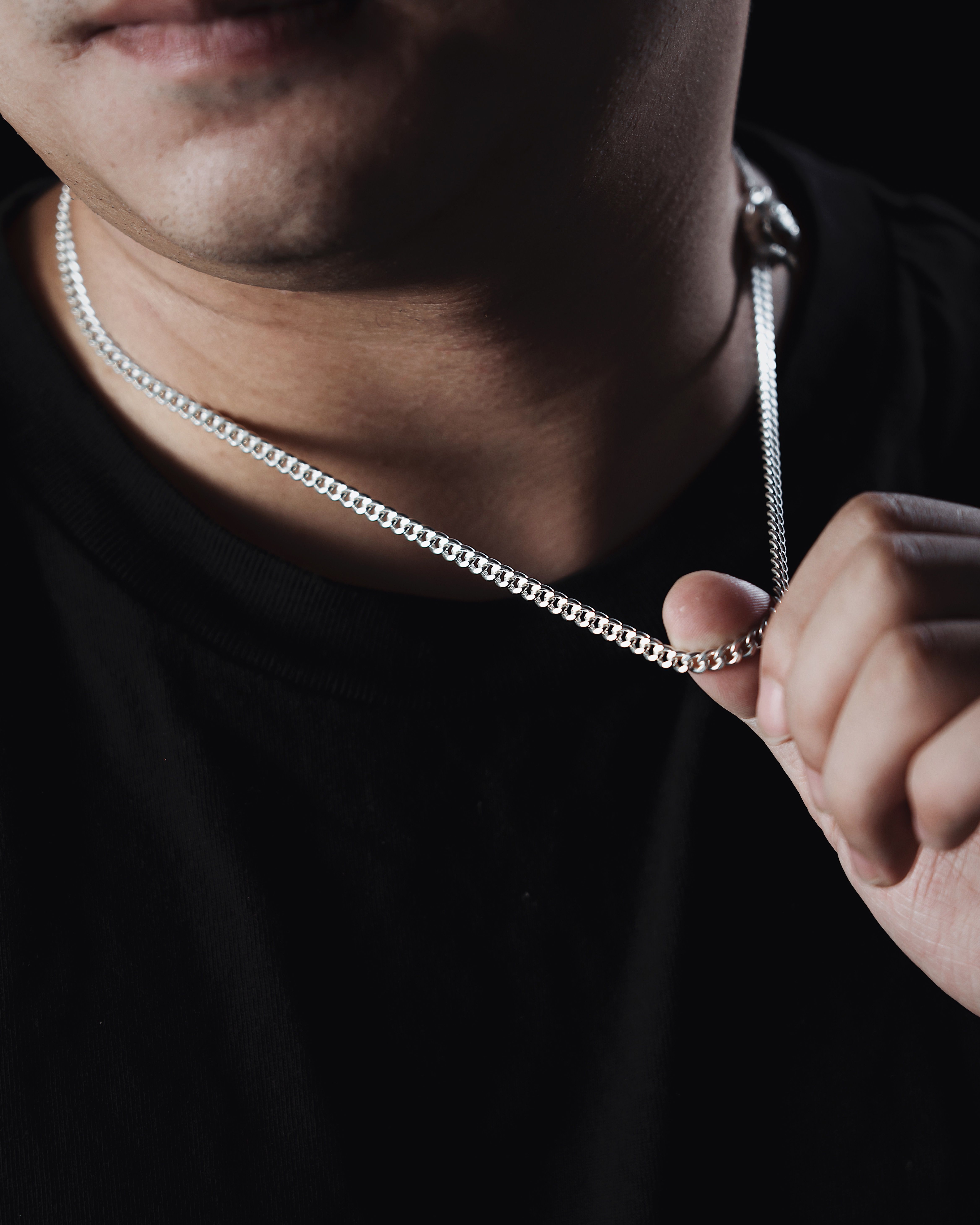 Man Wearing Silver Necklace · Free Stock Photo