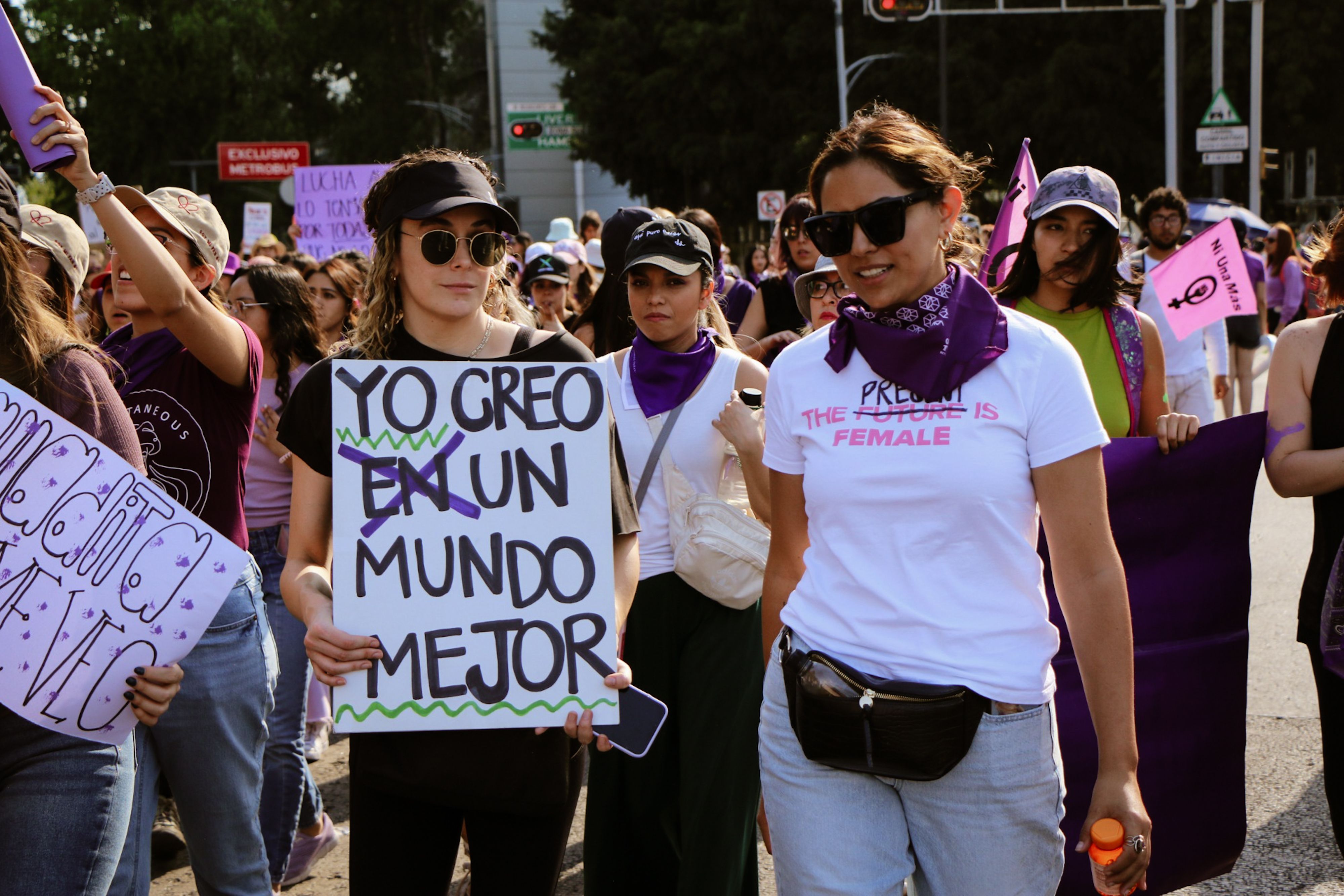 Women with Banners at the Protest · Free Stock Photo