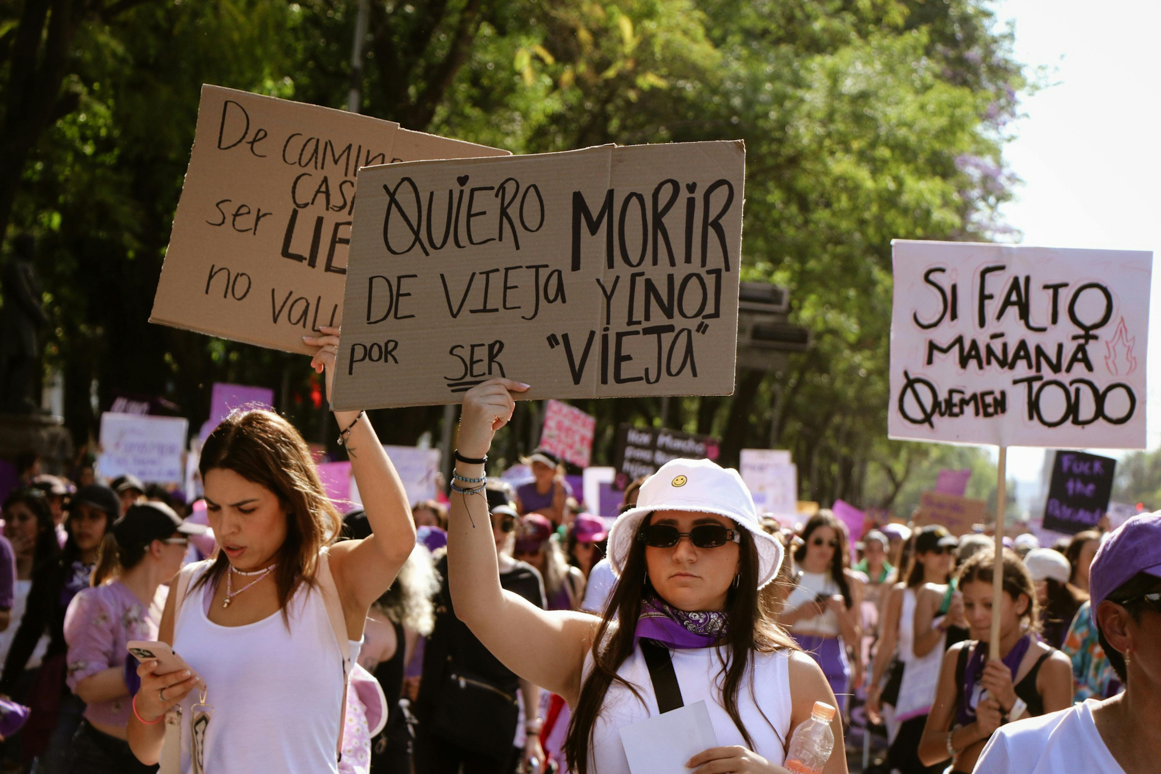 Protestors Holding Banners during a Womens Rights Rally · Free Stock Photo
