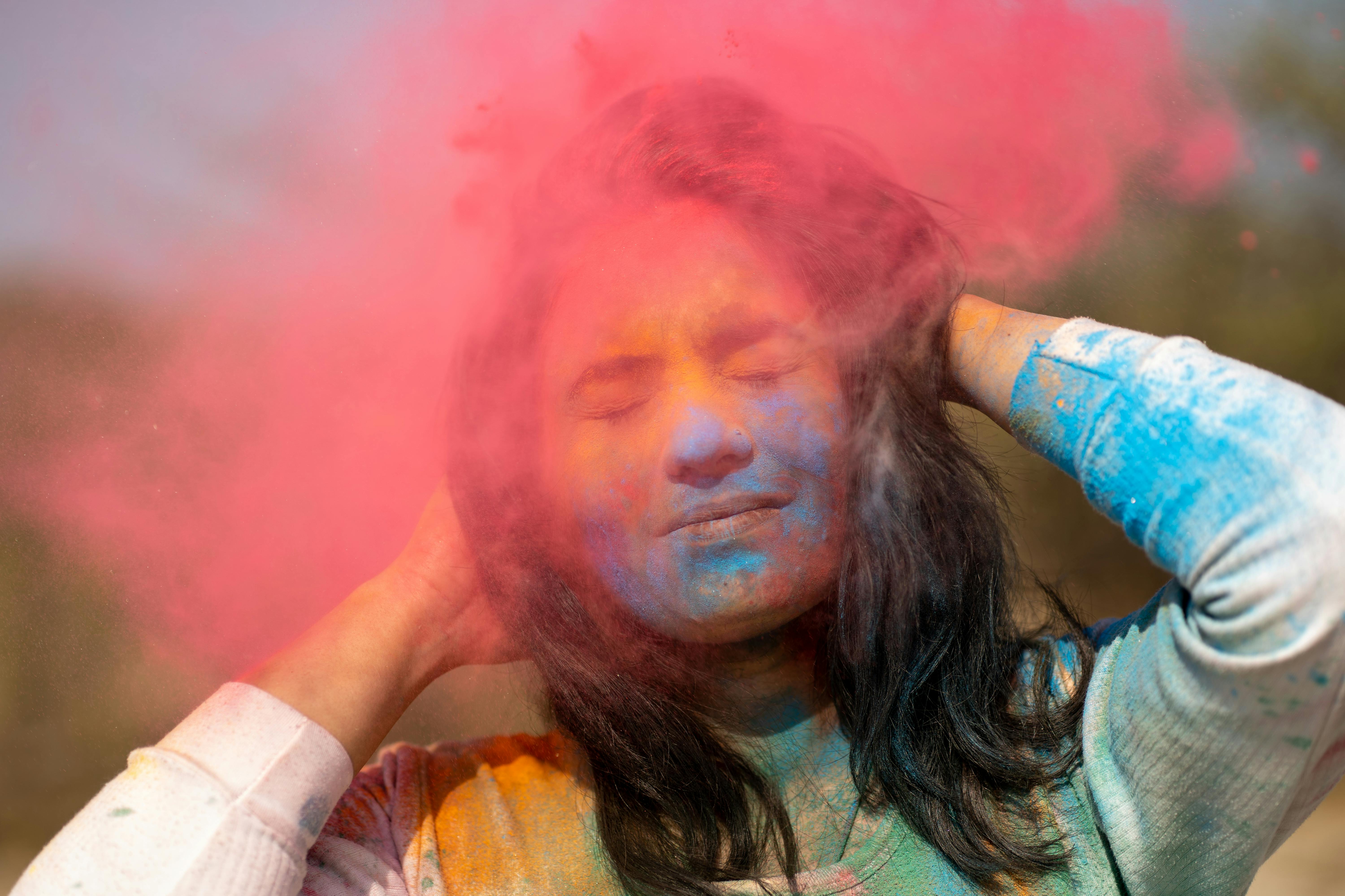 Colorful Powder around Woman Face · Free Stock Photo