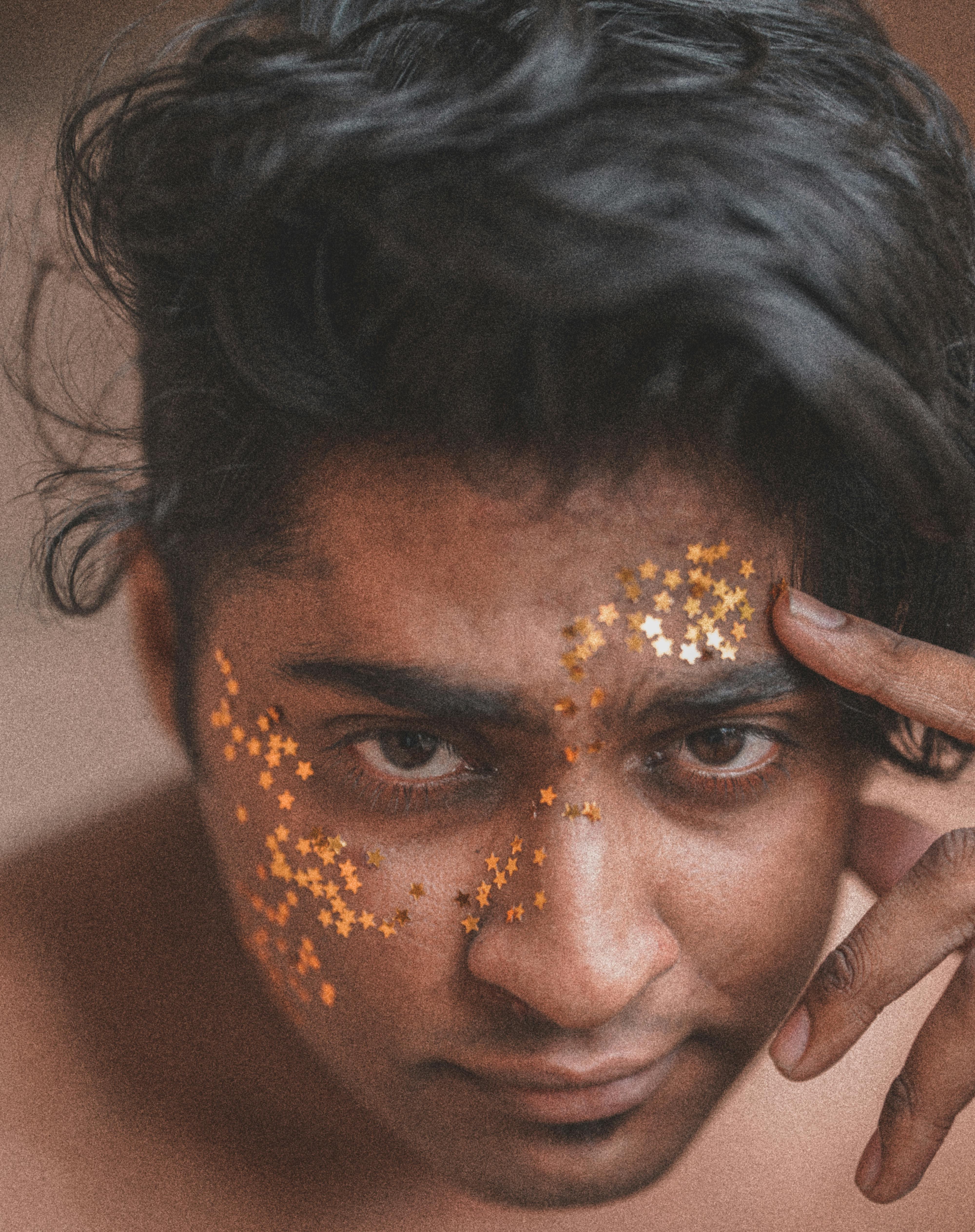 Man with Star Shaped Stickers on His Face · Free Stock Photo