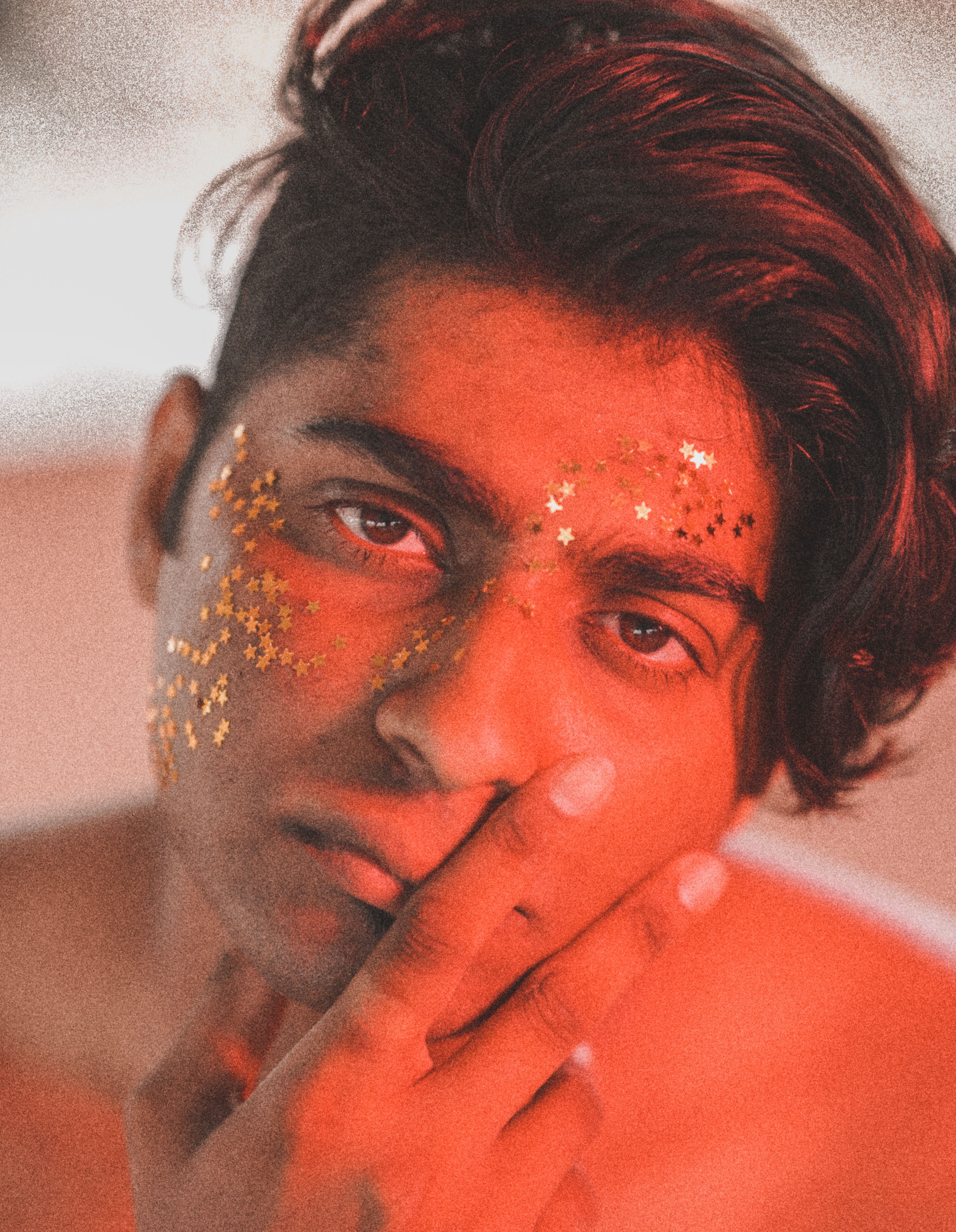 Man with Star Shaped Stickers on His Face · Free Stock Photo