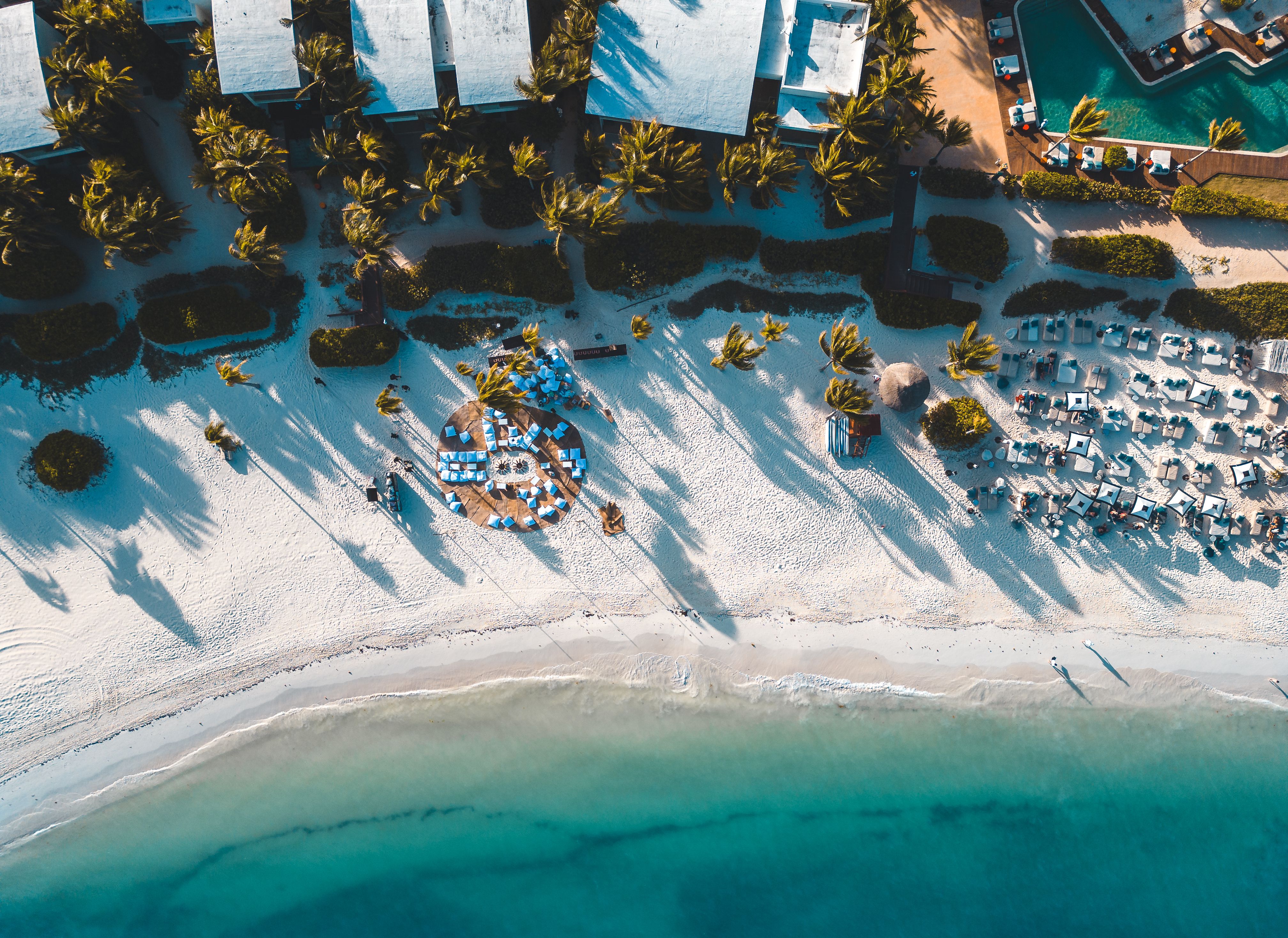 Birds Eye View of a Tourist Resort and a Beach · Free Stock Photo