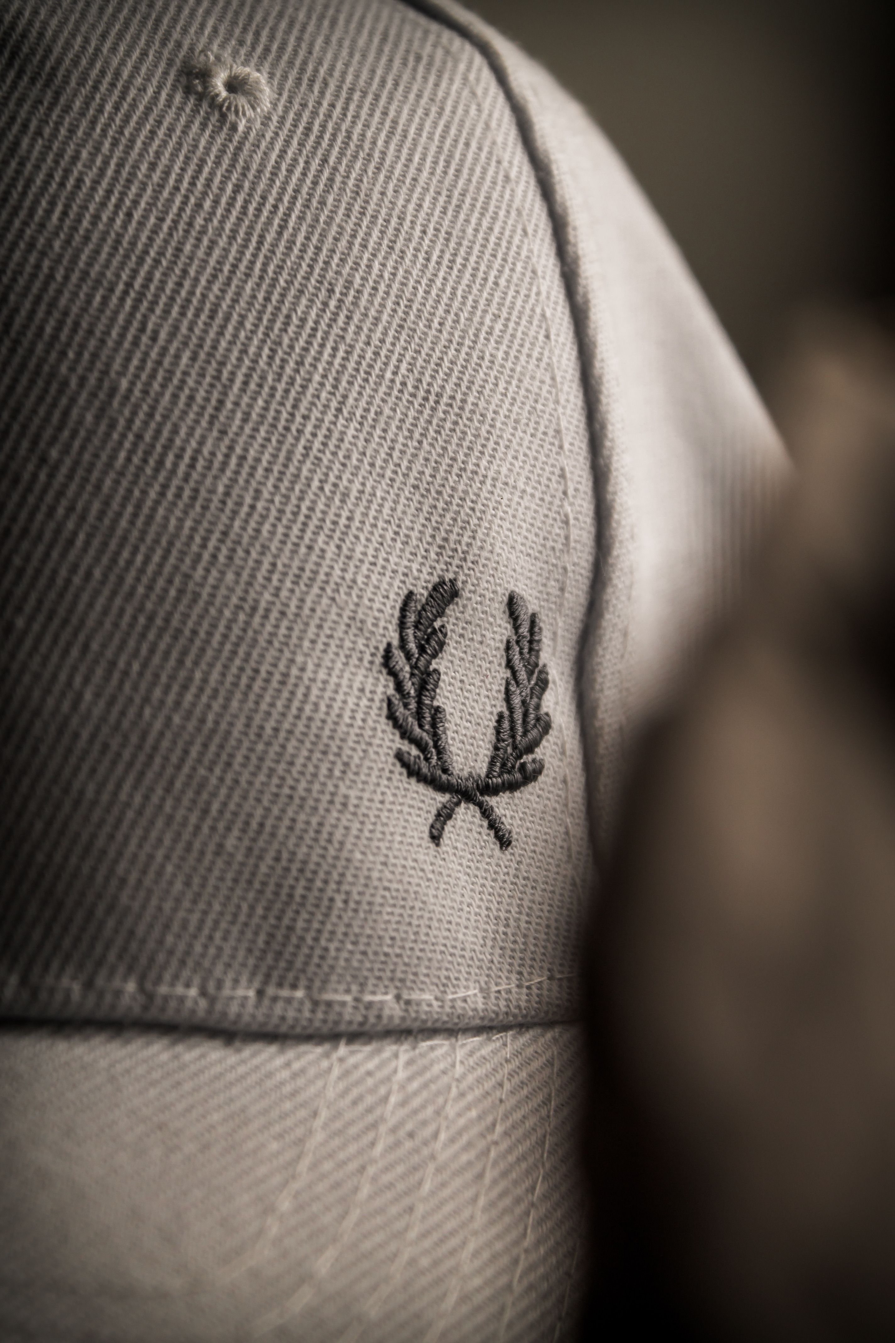 Gray and Black La Embroidered Fitted Cap · Free Stock Photo