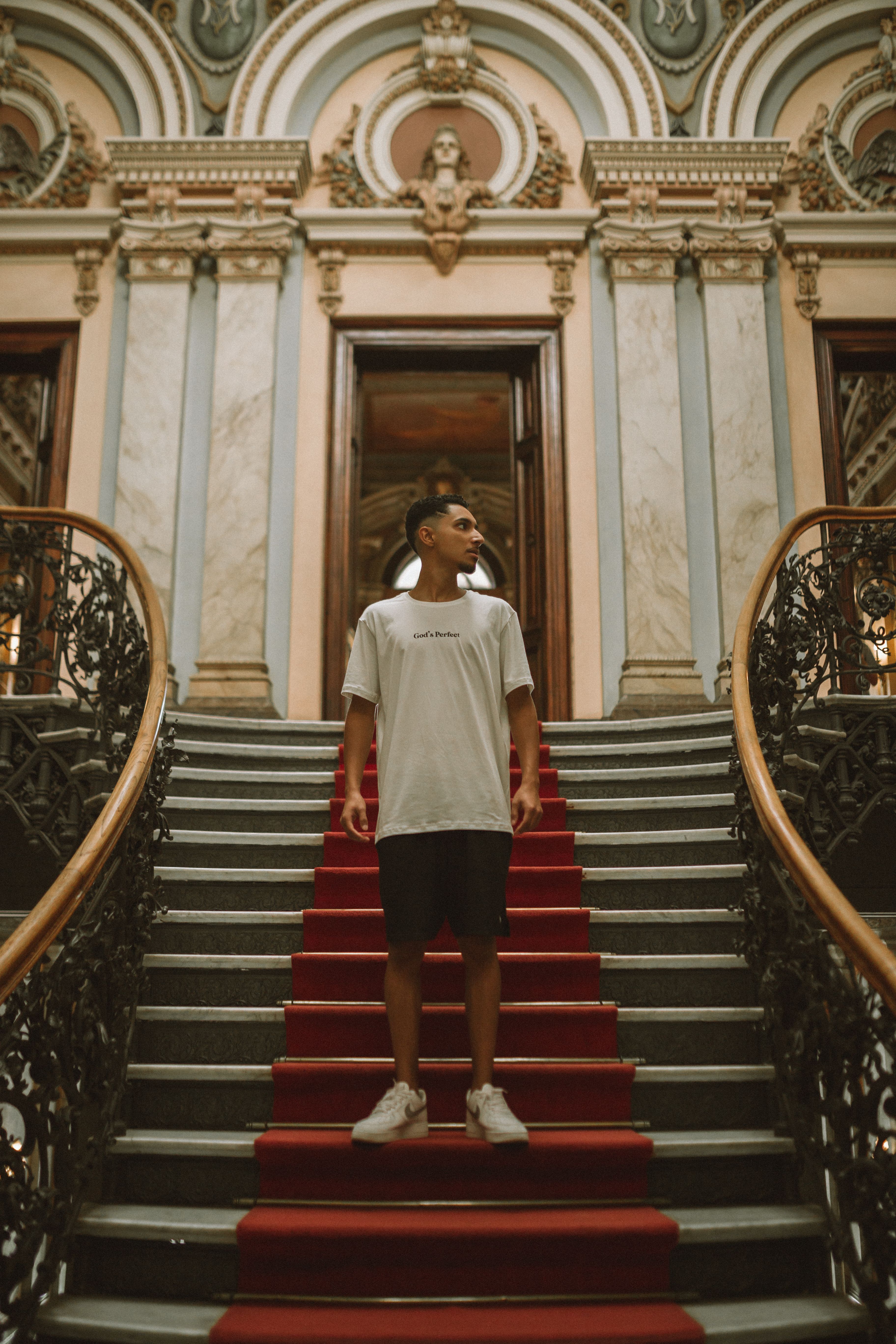 Man in Casual Clothes Standing on Steps in a Luxurious Palace · Free ...