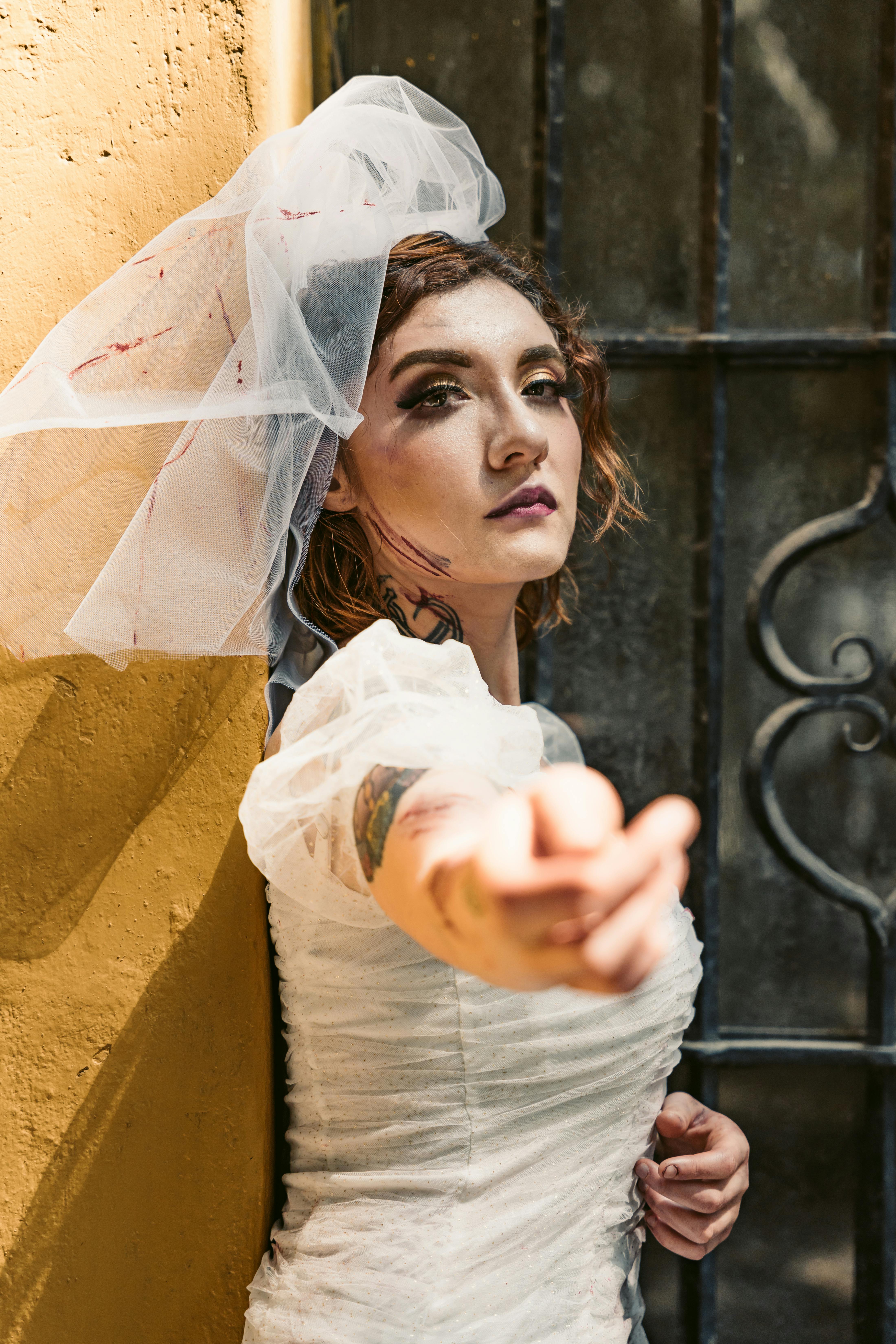 Woman in a Scary Bride Halloween Costume · Free Stock Photo