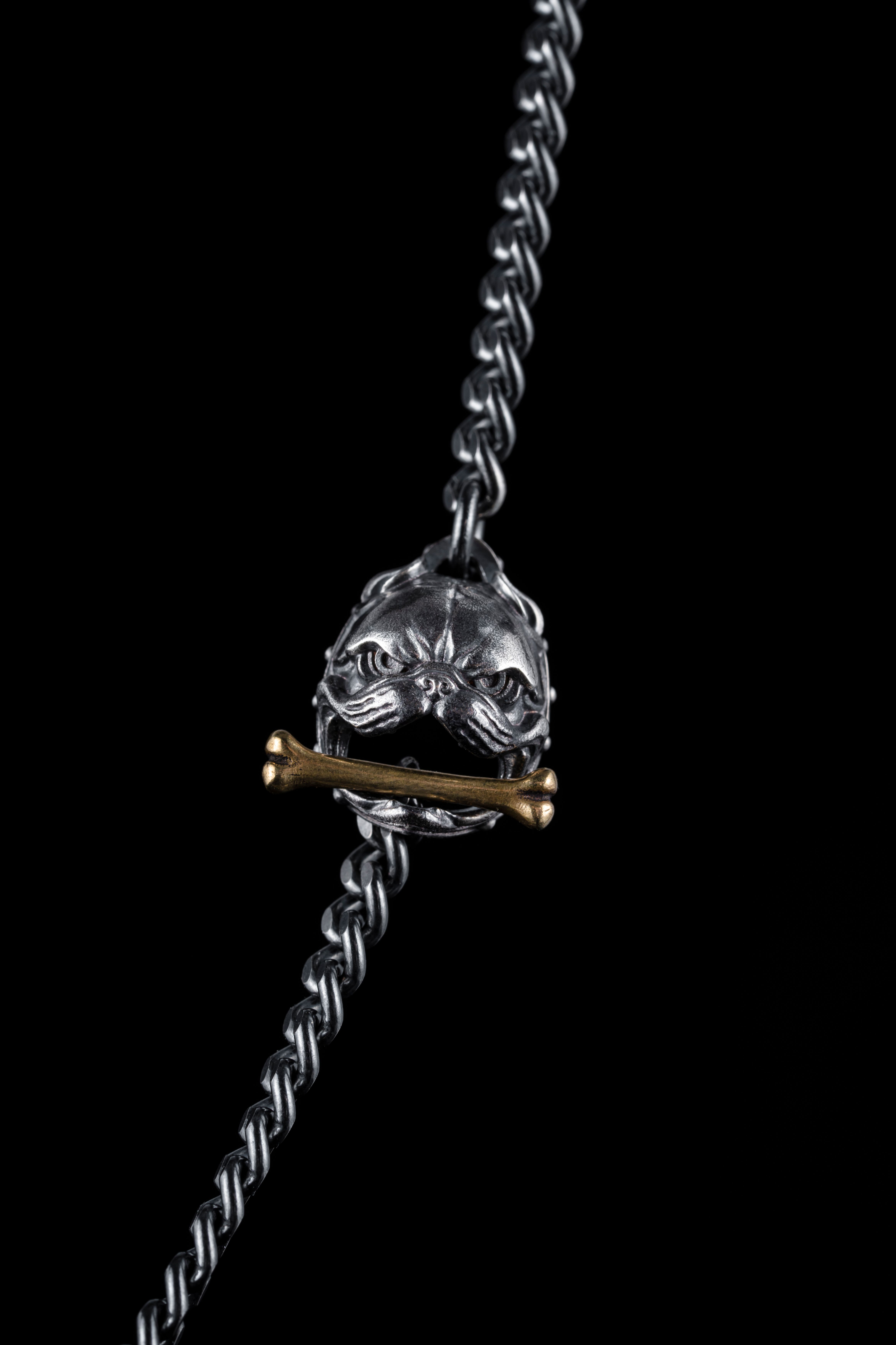 Close-up of a Cuban Link Chain with American Bully Dog Clasp · Free ...