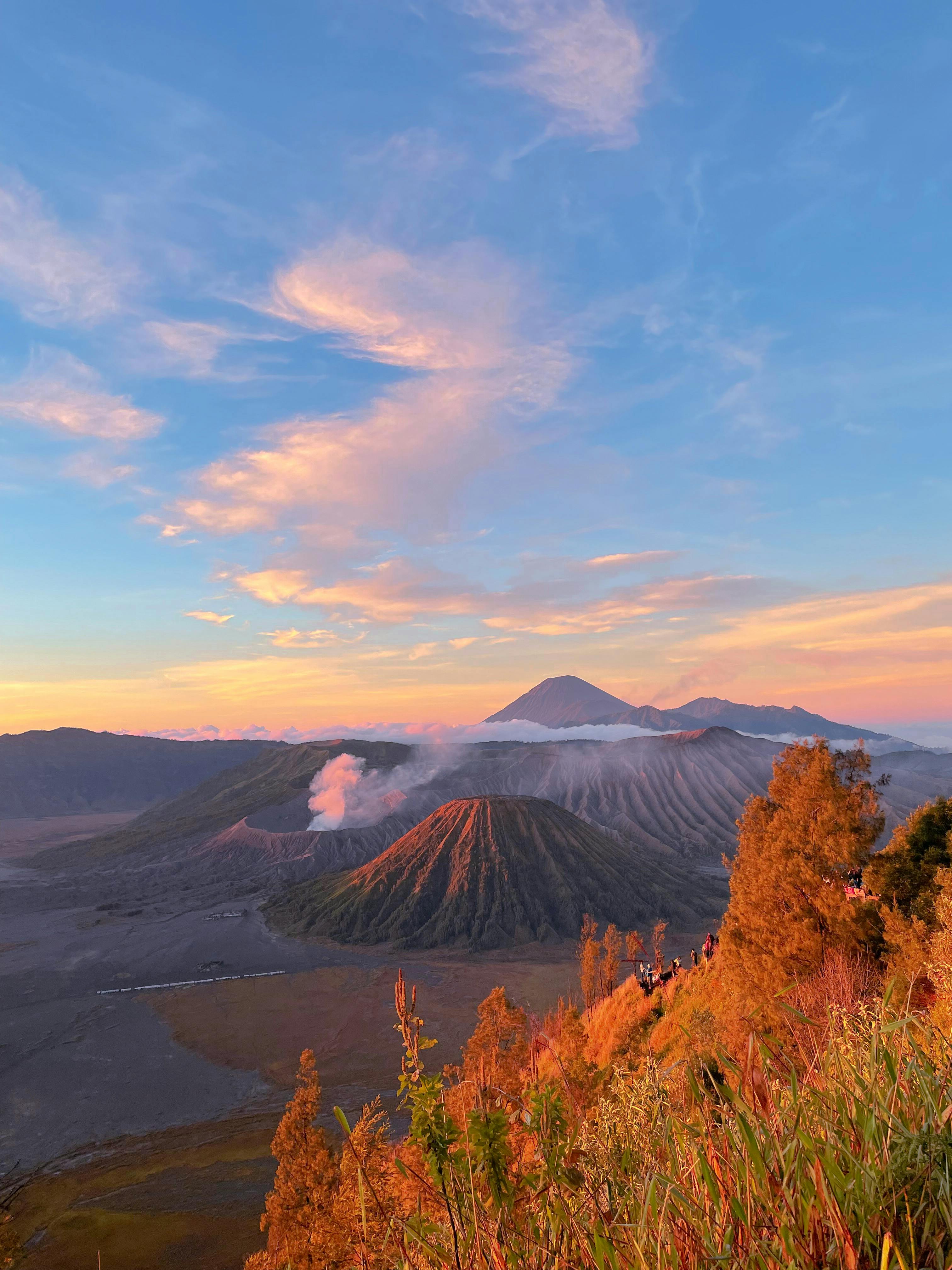 View of the Mount Bromo at Sunset in East Java, Indonesia · Free Stock ...