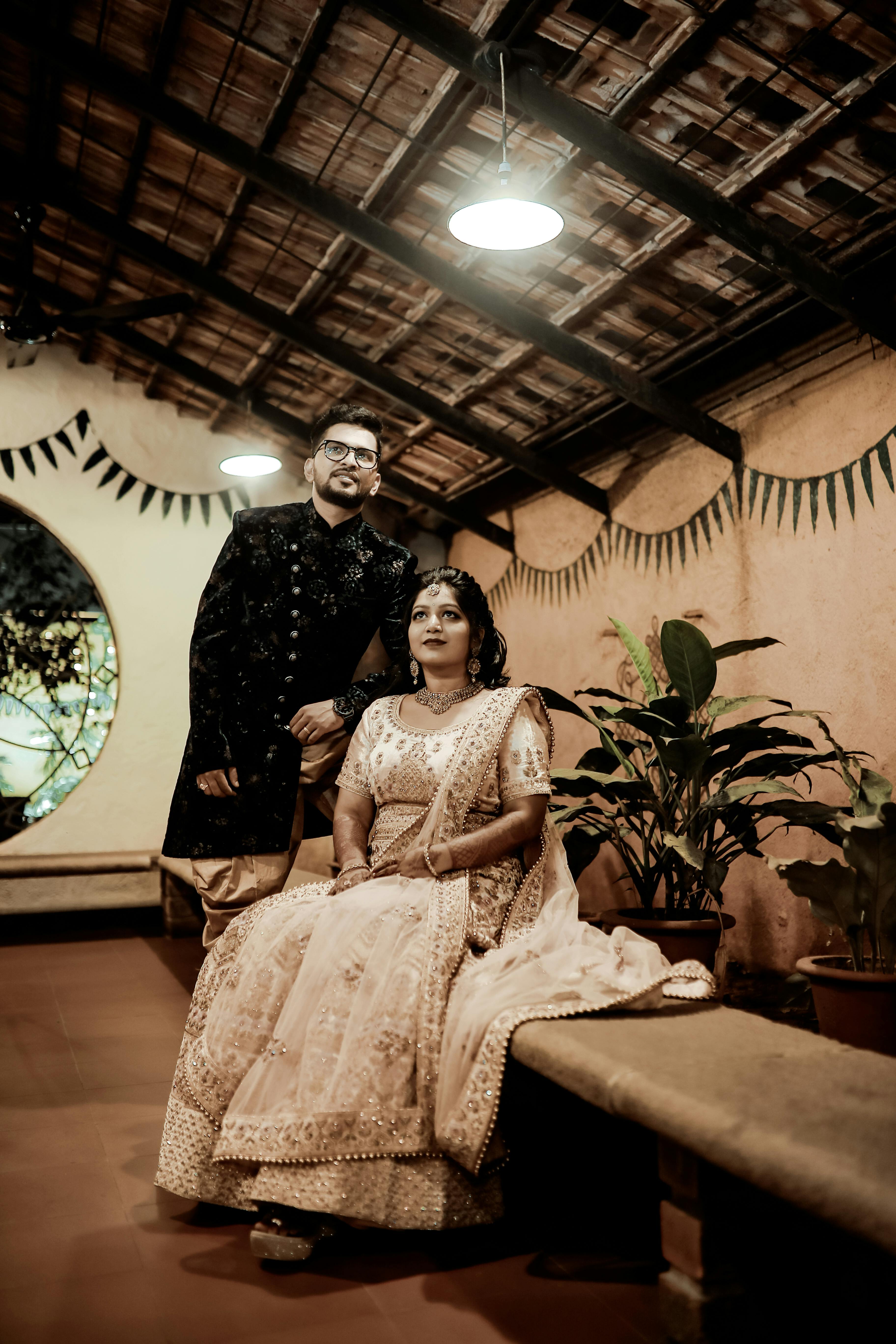 Bride and Groom Wearing Traditional Wedding Clothing · Free Stock Photo