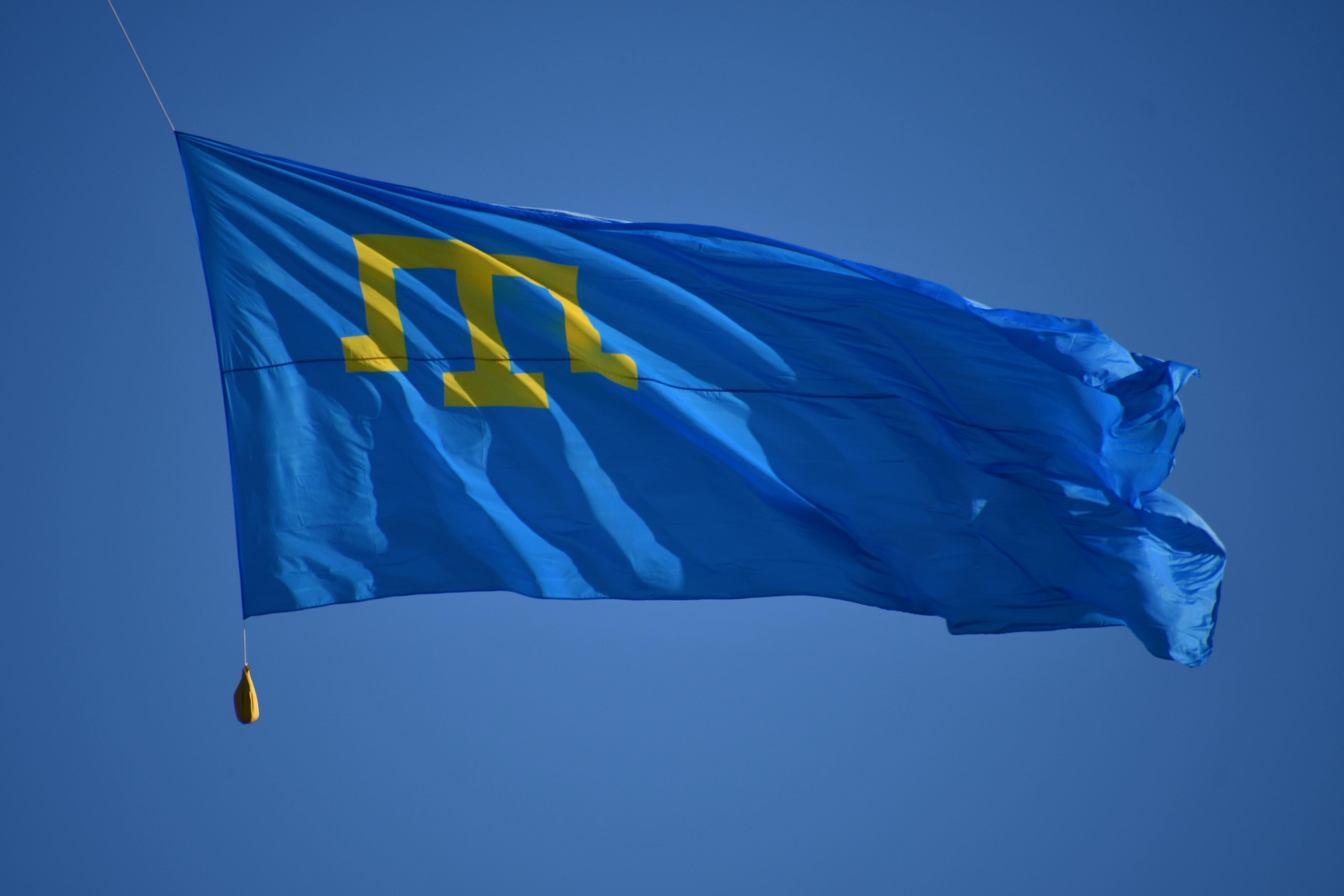 Flag of the Crimean Tatar People on the Background of Blue Sky · Free ...