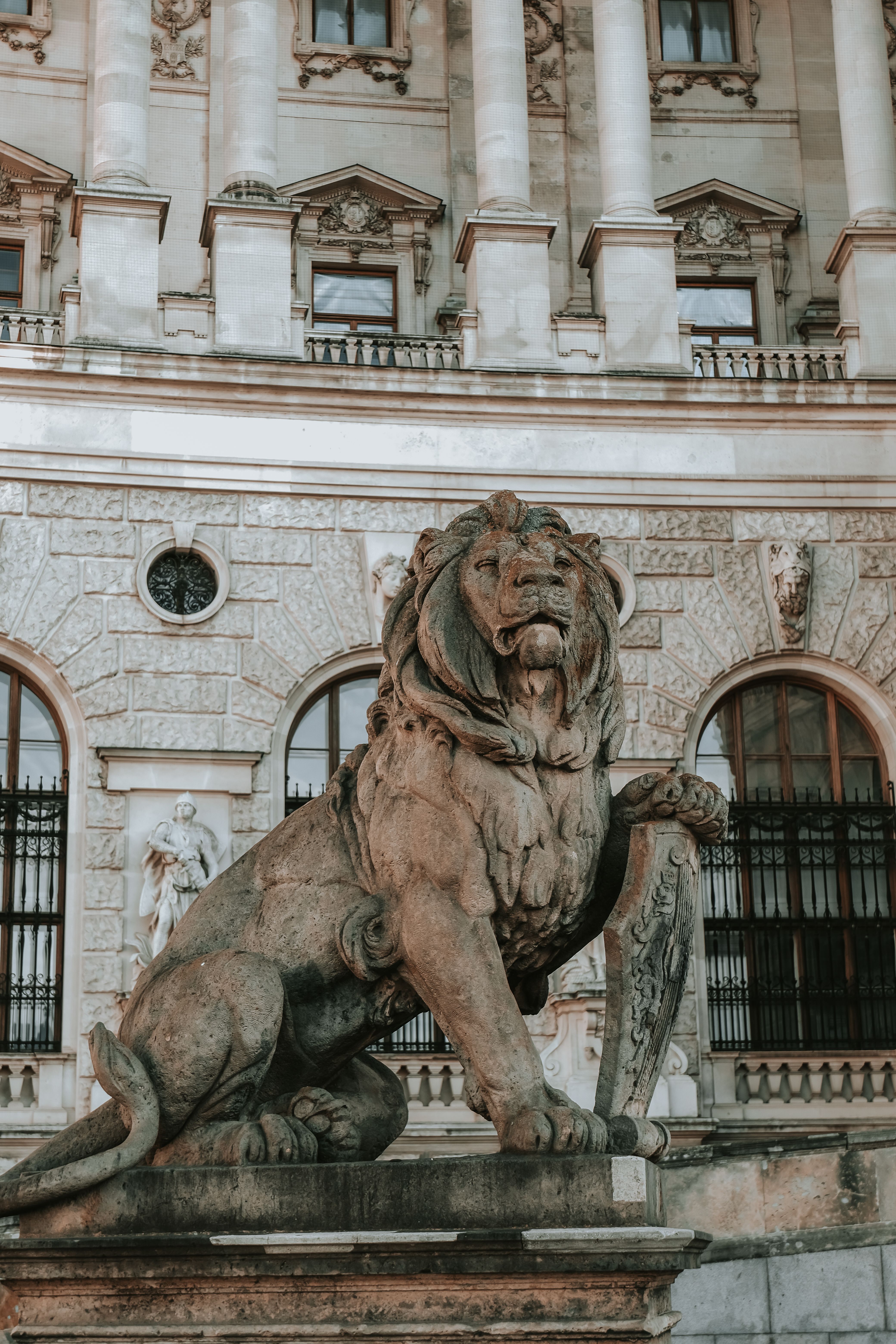 Lion Monument by Entrance to Hofburg Palace in Vienna, Austria · Free ...