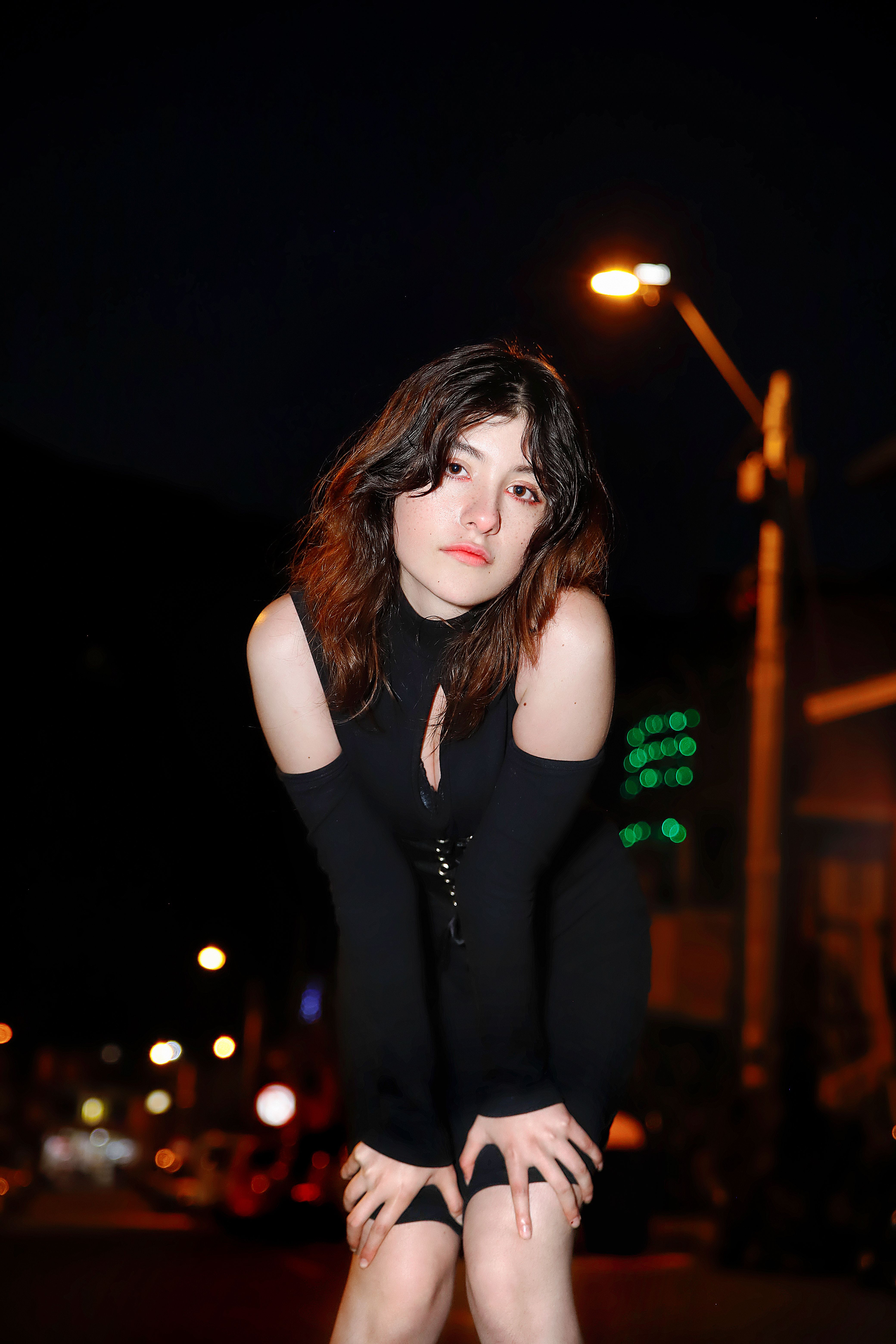 Woman Posing at Night · Free Stock Photo