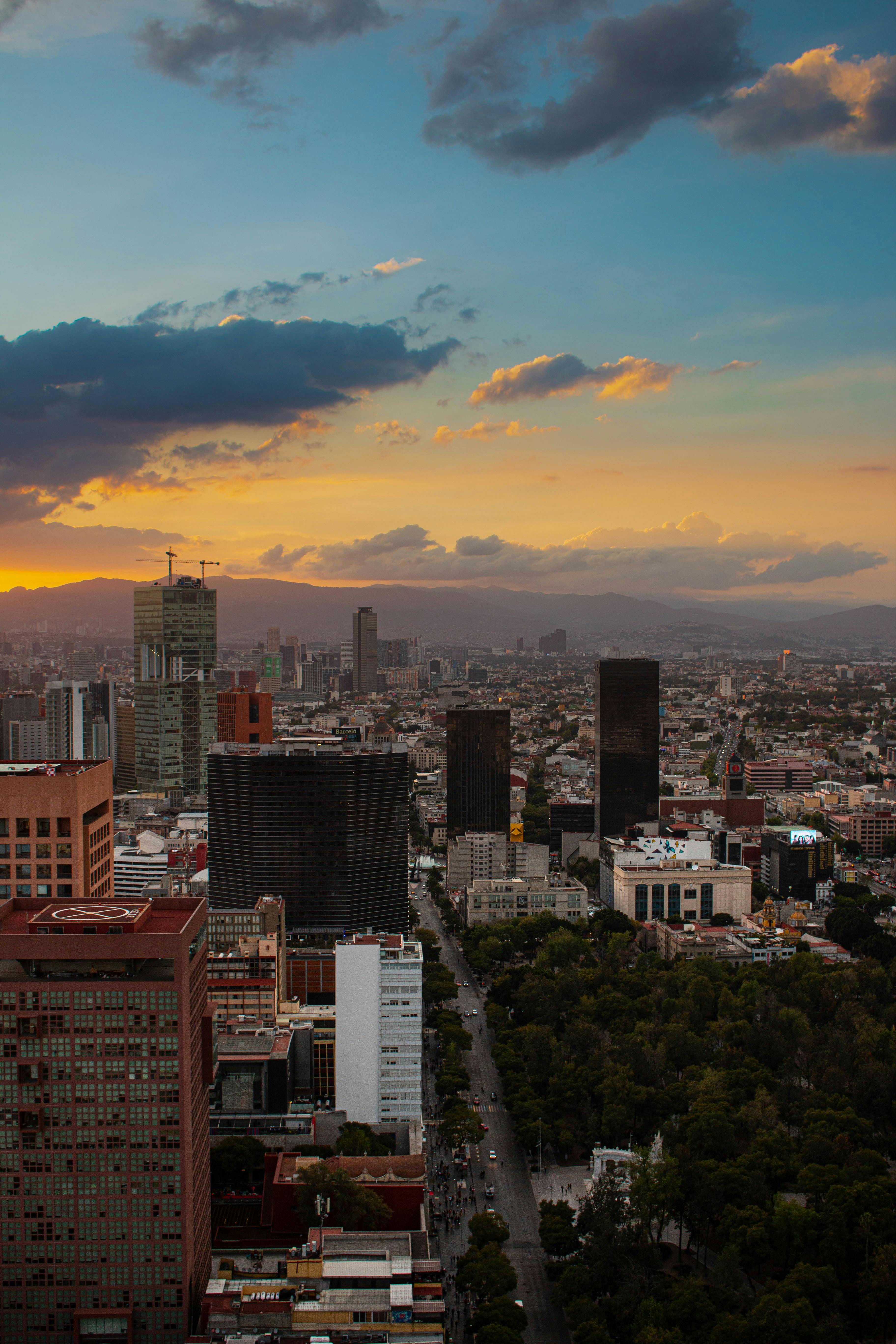Aerial View of Mexico City at Sunset, Mexico · Free Stock Photo
