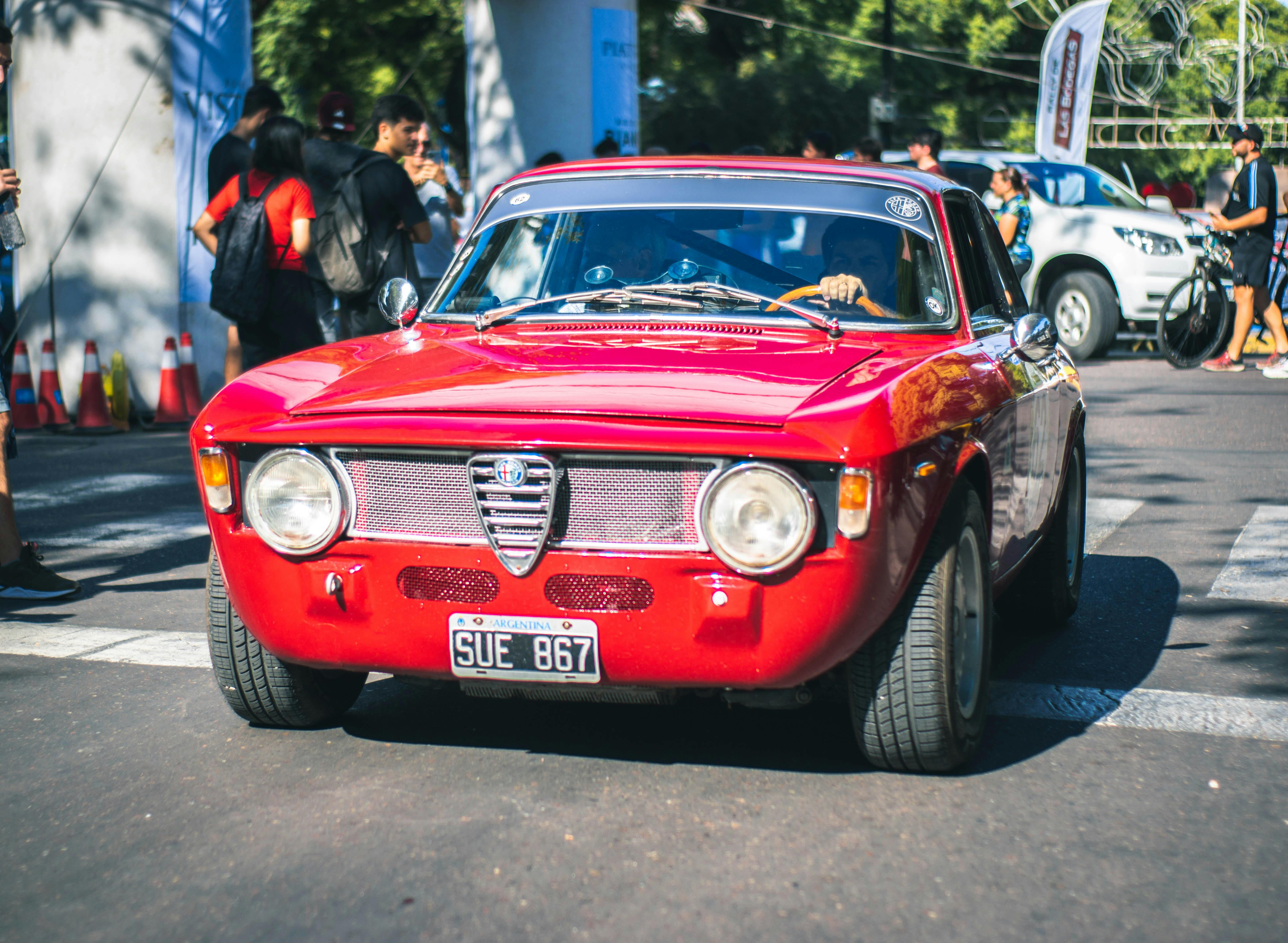 Retro Car on Road · Free Stock Photo