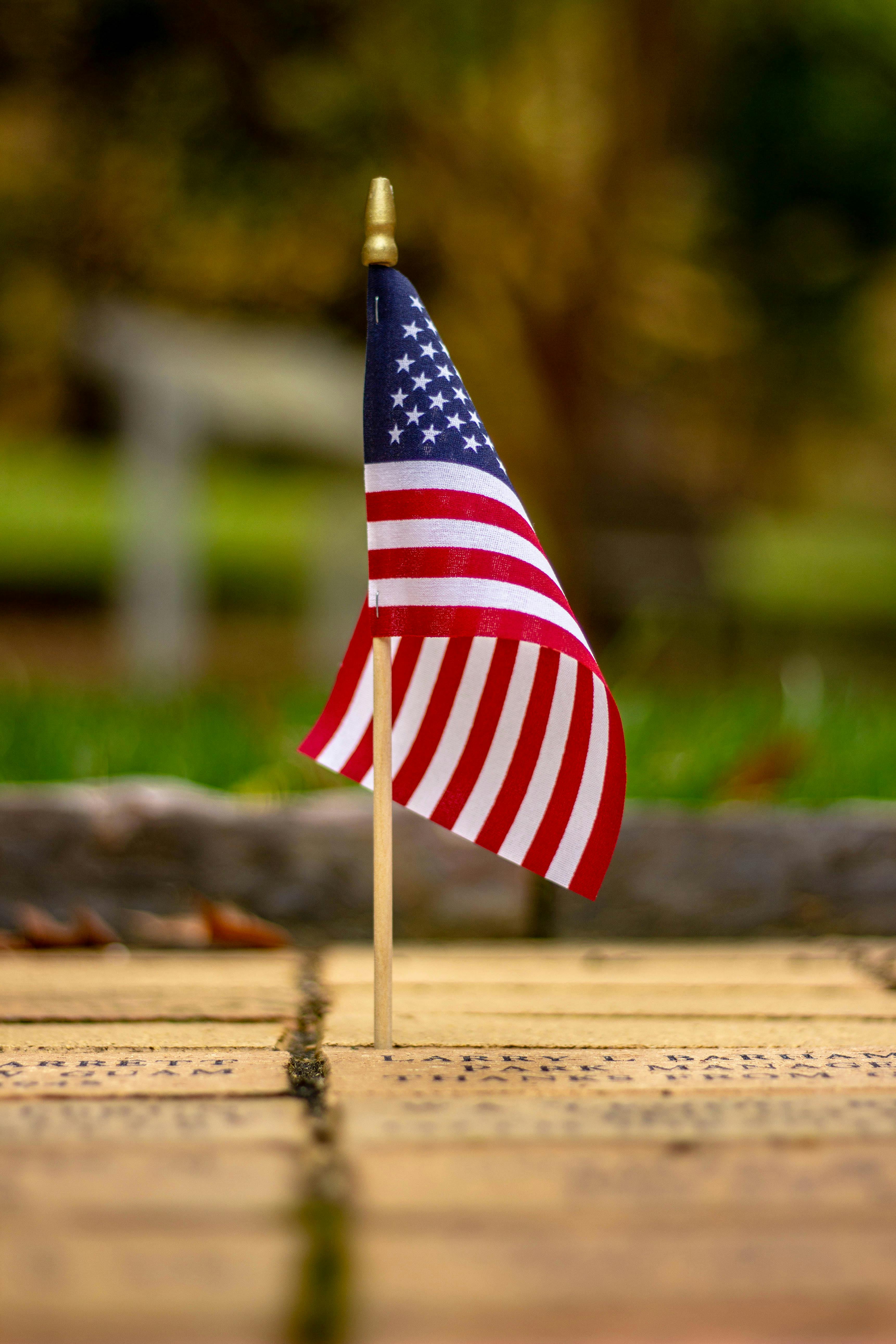 Close up of a Miniature US Flag · Free Stock Photo