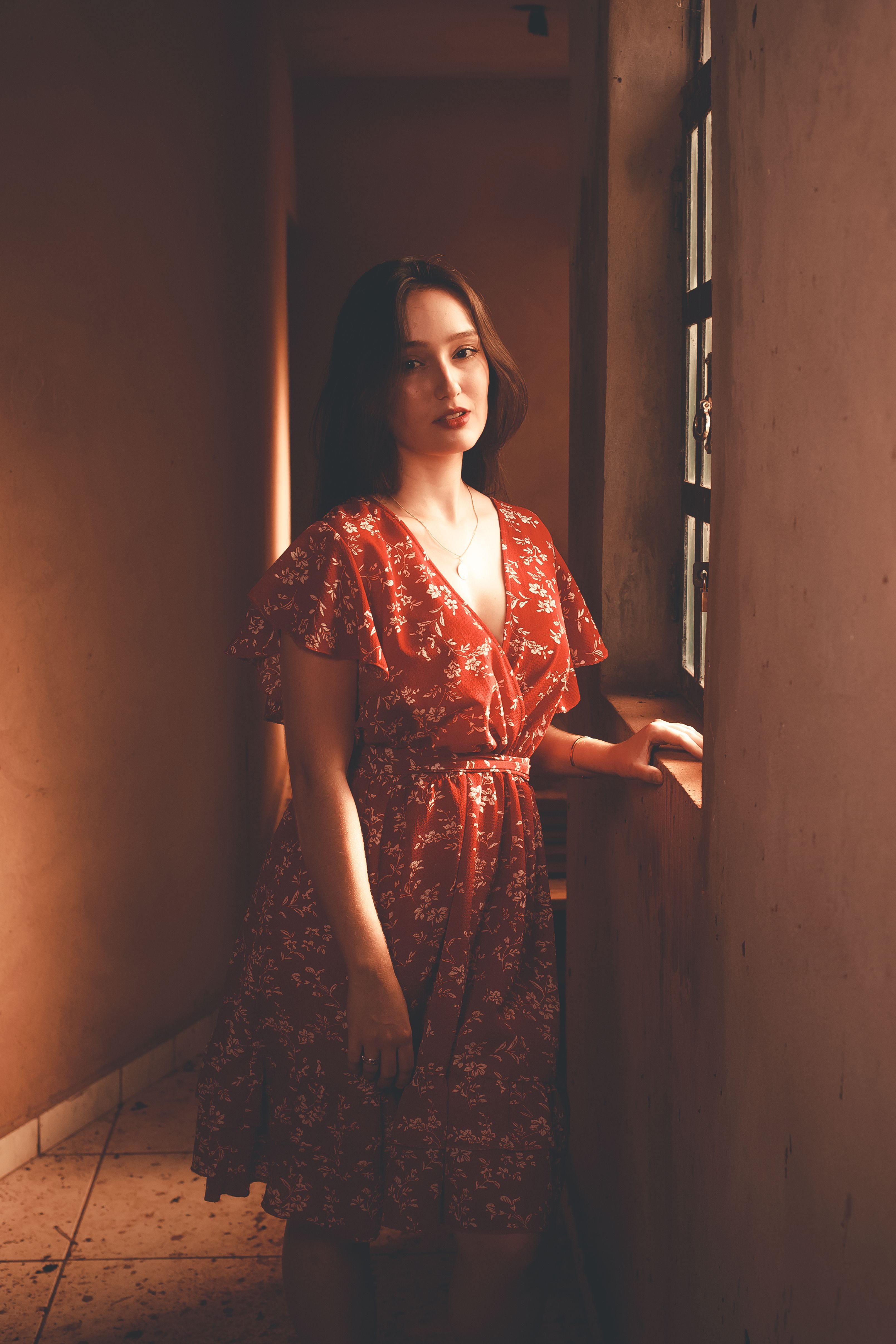 Woman Looking at Window · Free Stock Photo