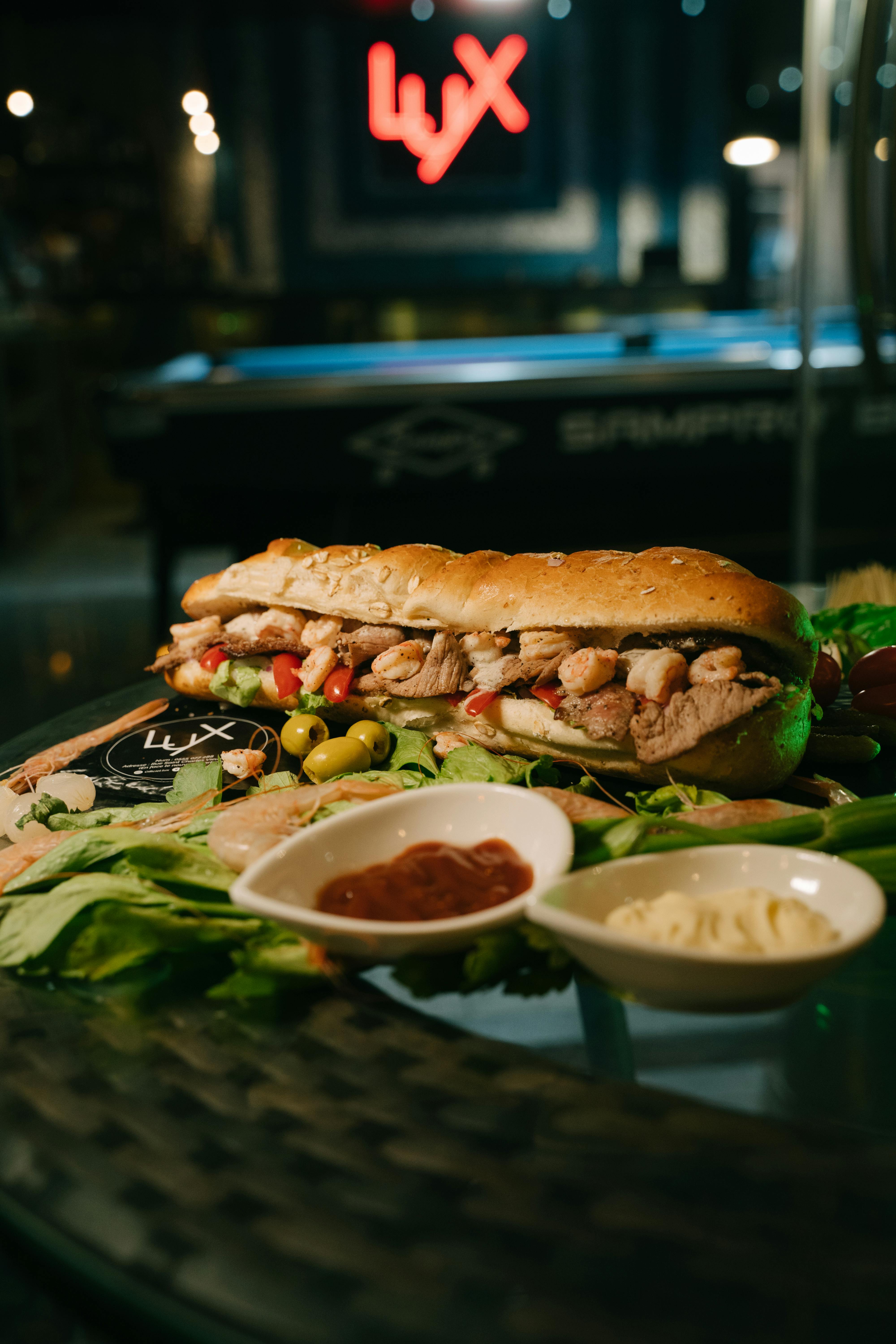 Sandwich and Sauces · Free Stock Photo