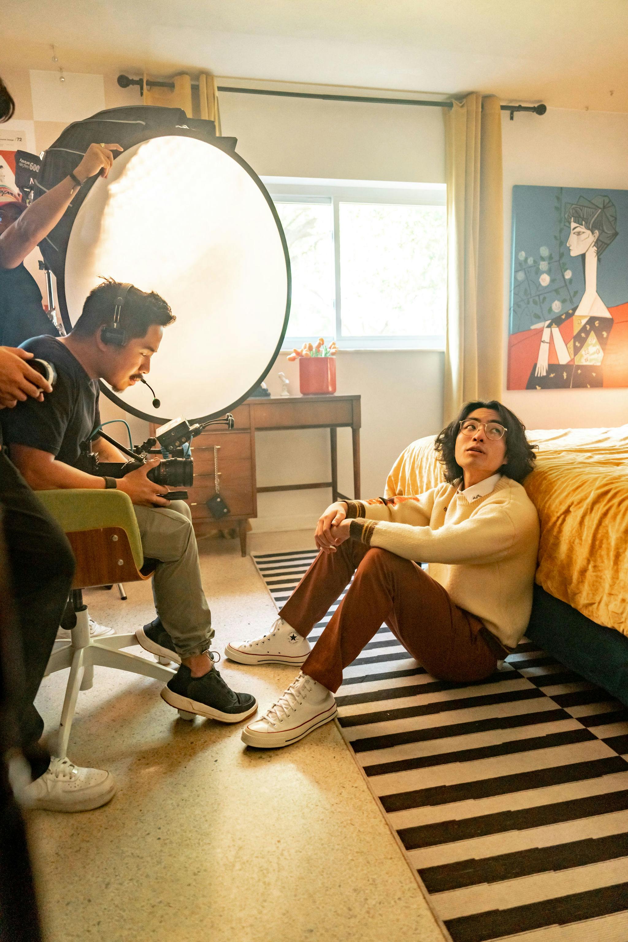 Model Sitting and Posing on Floor in Room · Free Stock Photo